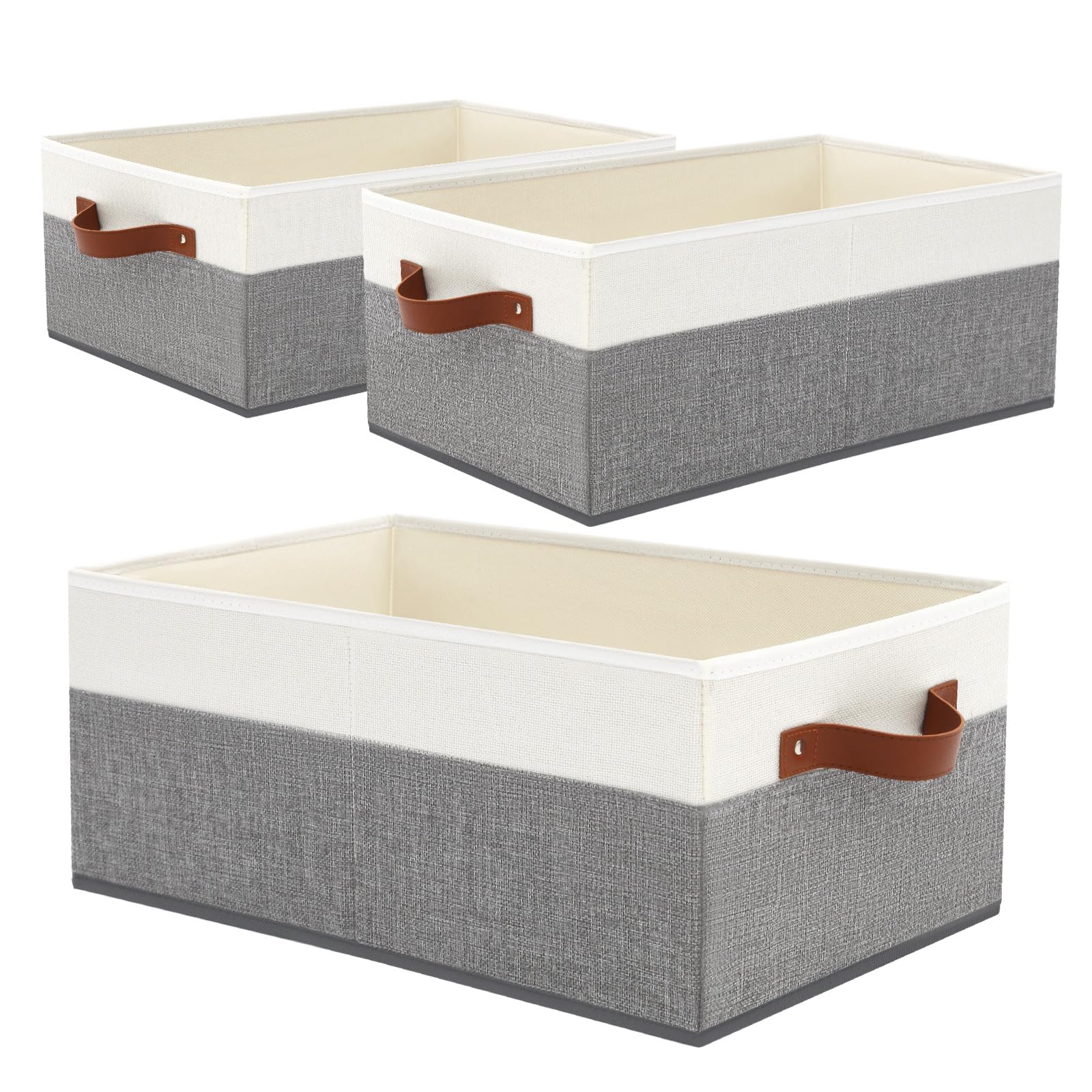 Amazon.com: 3 Pack Large Capacity Storage Bins Closet Organizer for ...
