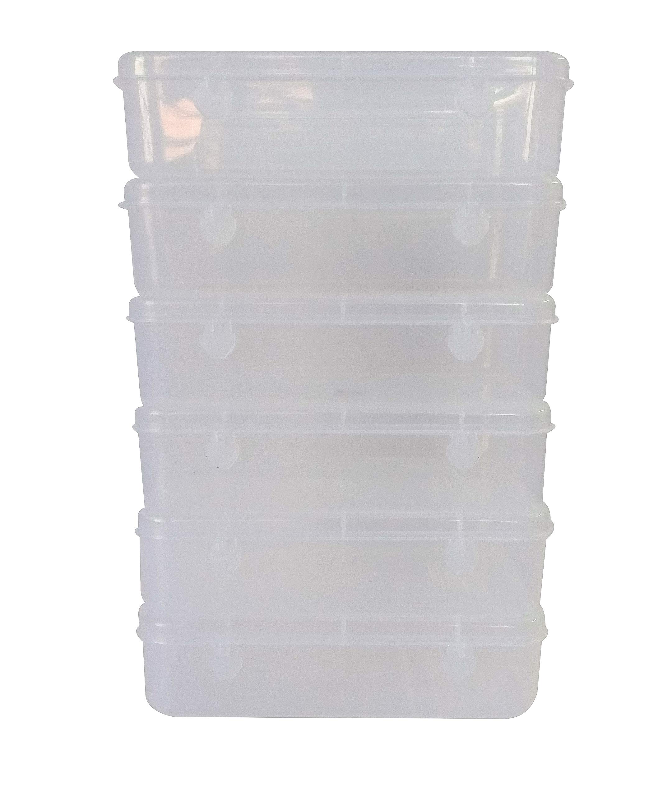 Feliz Clear Plastic Medium Storage Boxes Set of 6 (Size 7.25 x 4.75 x 1 ...