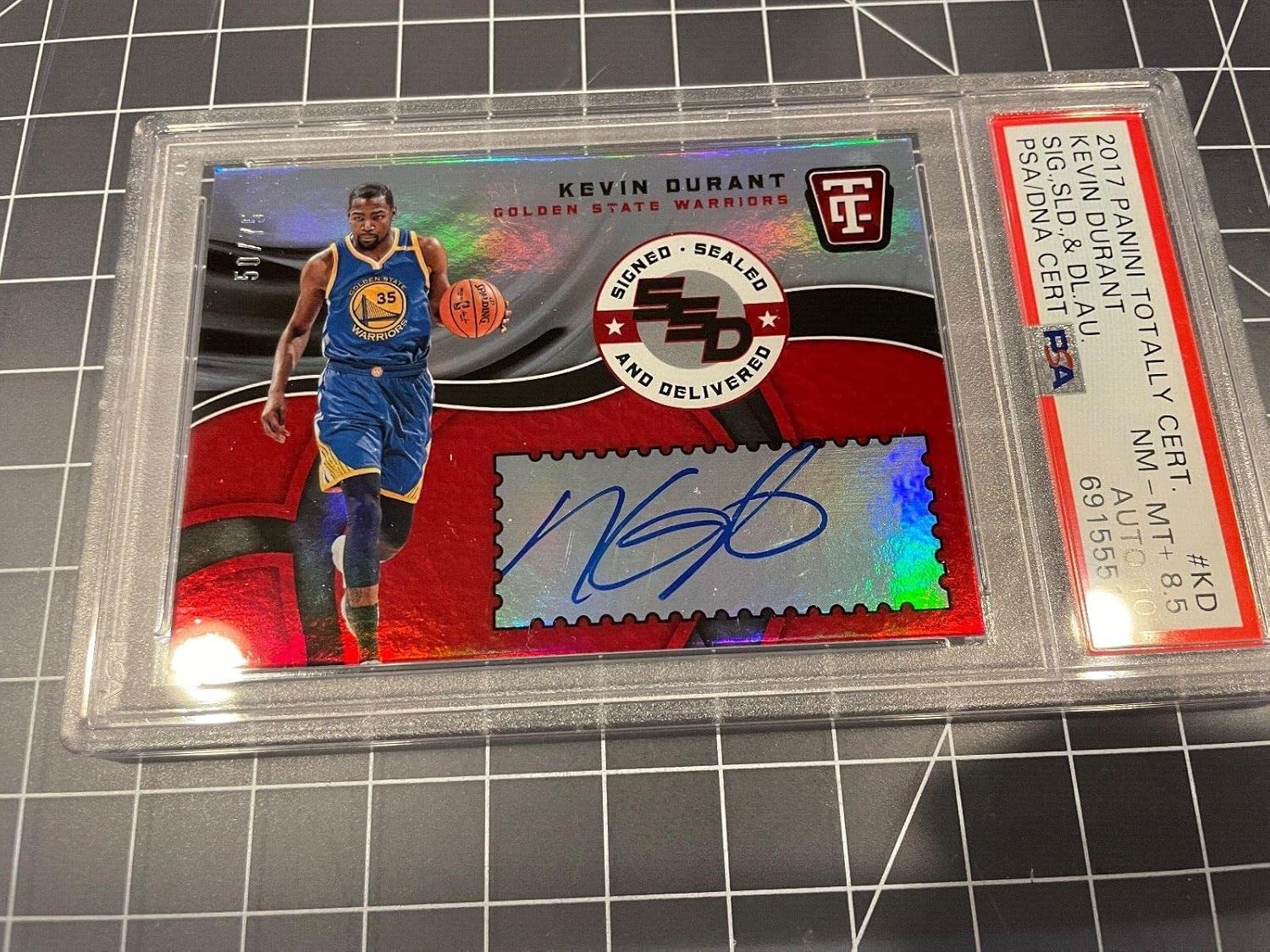 2017 Totally Certified Kevin Durant Warriors Auto Signed Card Psa 8.5 ...