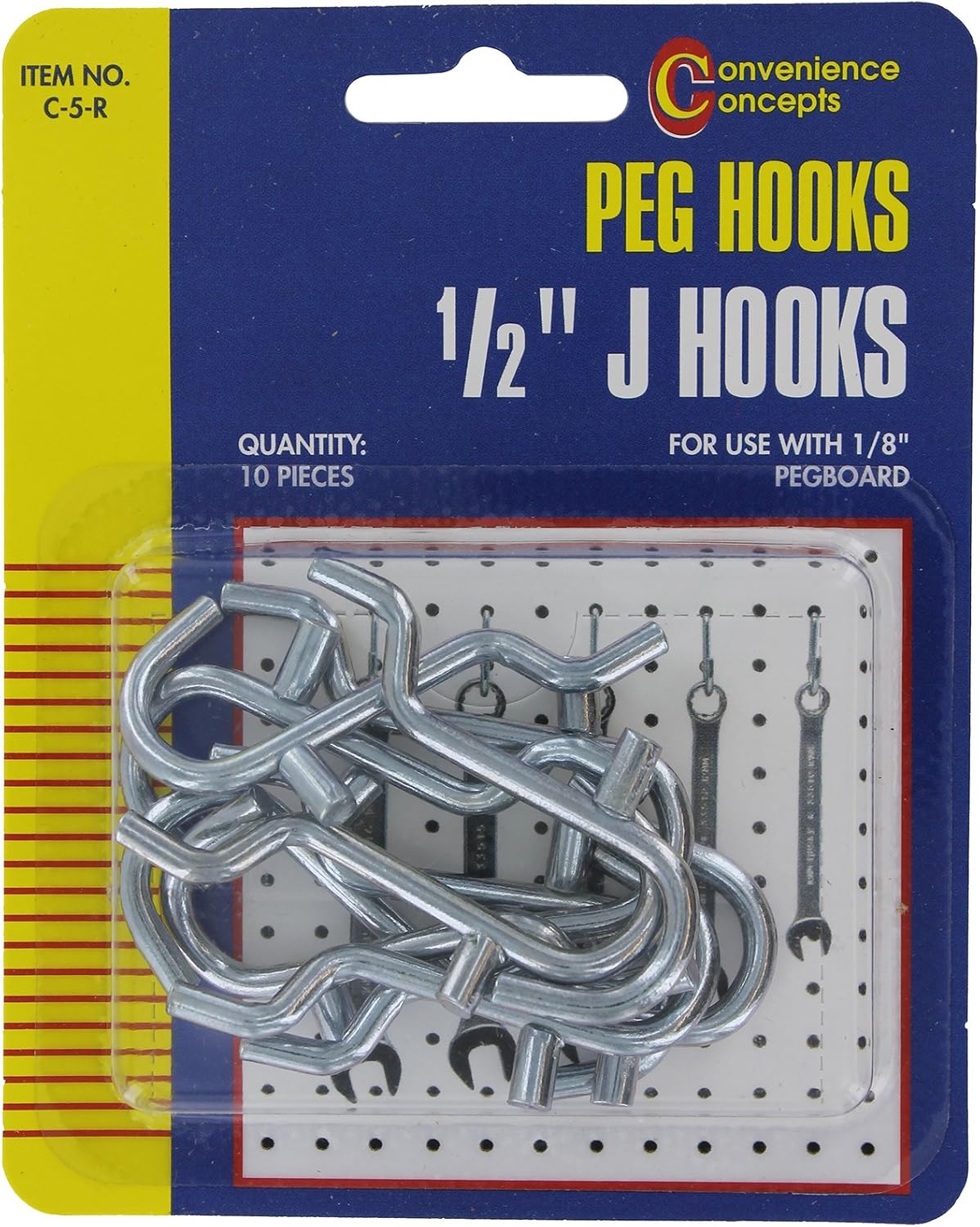 Amazon.com: Convenience Concepts SC-5R Pegboard ''J'' Hooks ...