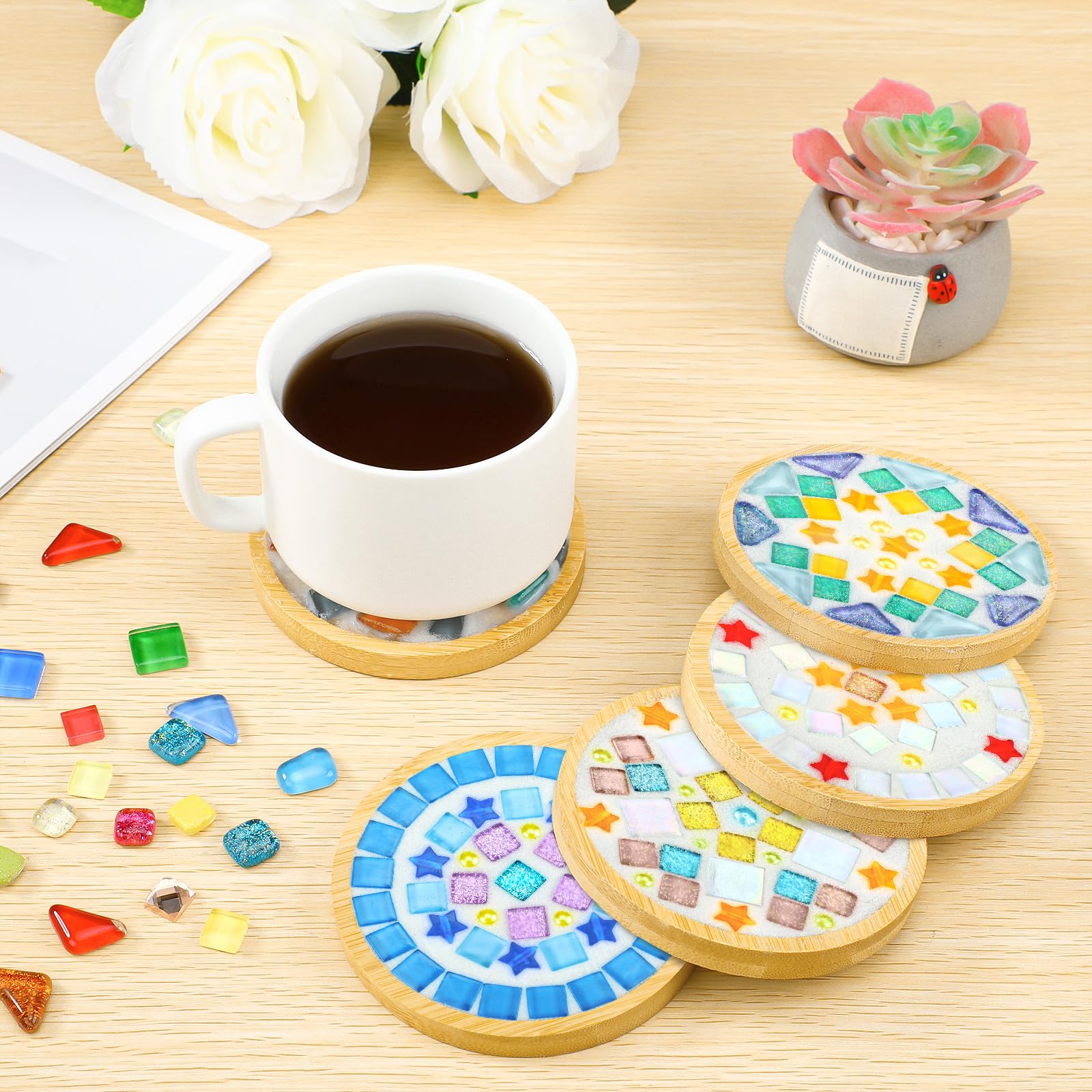 Oak Tiles Coasters Diy Decoration Printing 20 Pieces Etsy