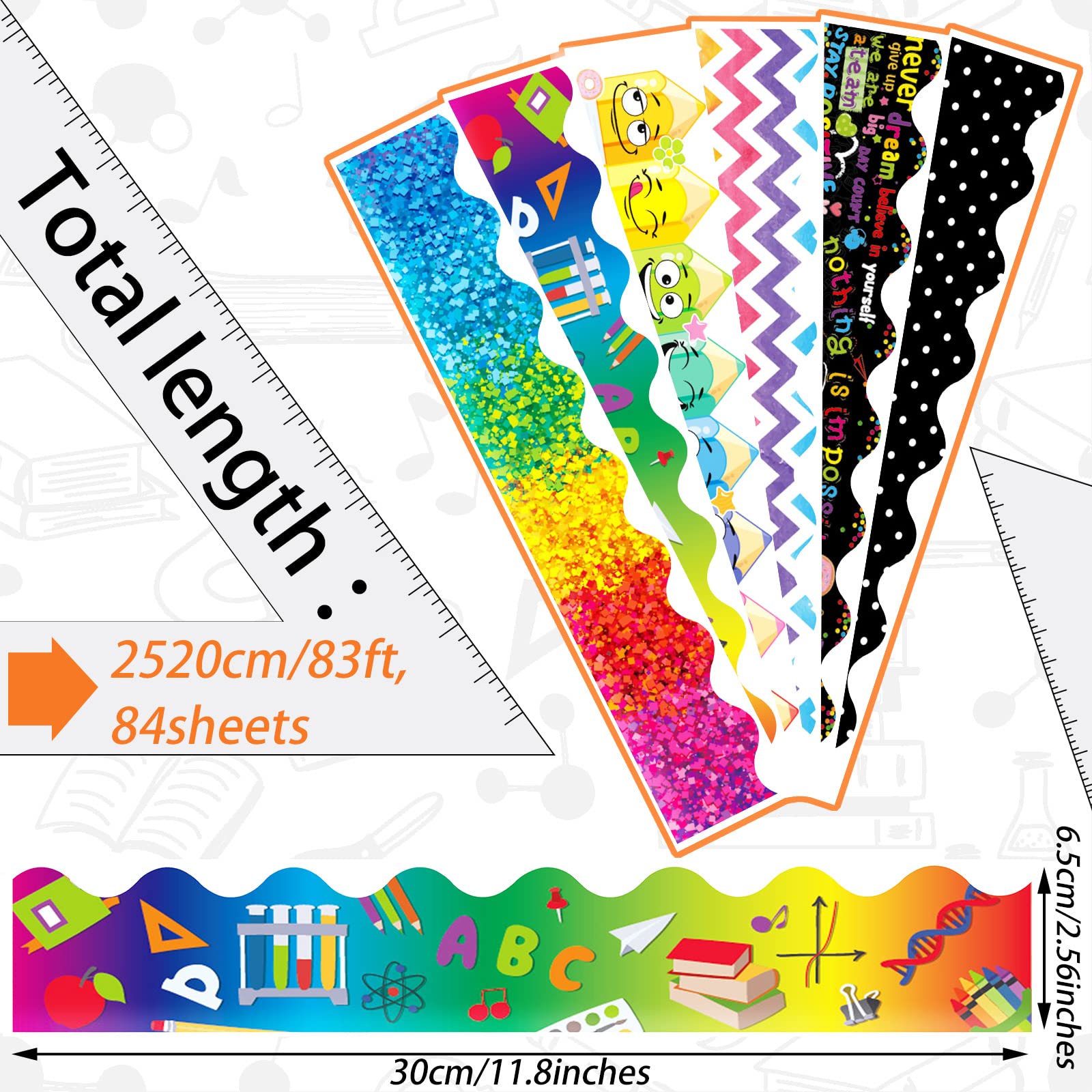Bulletin Board Paper Geyee 84 Pieces 83 Feet Classroom Bulletin Board ...