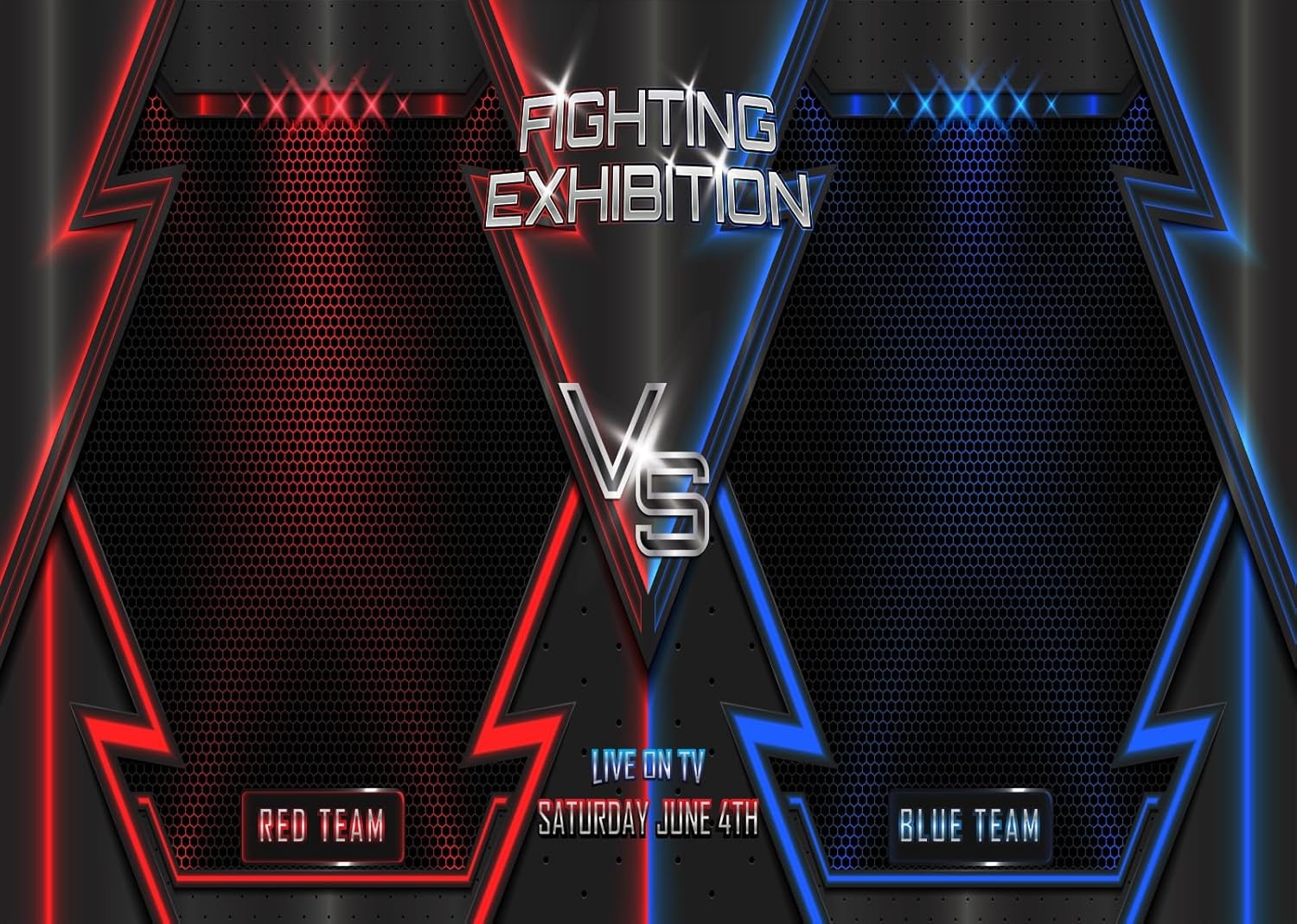 Amazon.com : Loccor 10x8ft Fabric Boxing Arena Backdrop Boxing Ring VS ...