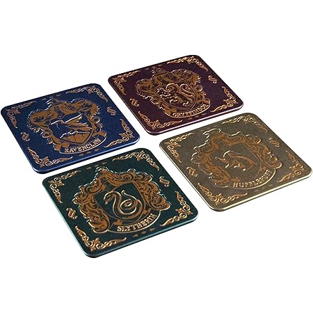 Amazon.com | Paladone Harry Potter Coasters for Drinks - Hogwarts Crest ...