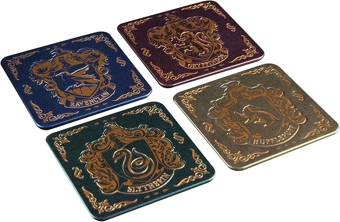 Amazon.com | Paladone Harry Potter Coasters for Drinks - Hogwarts Crest ...