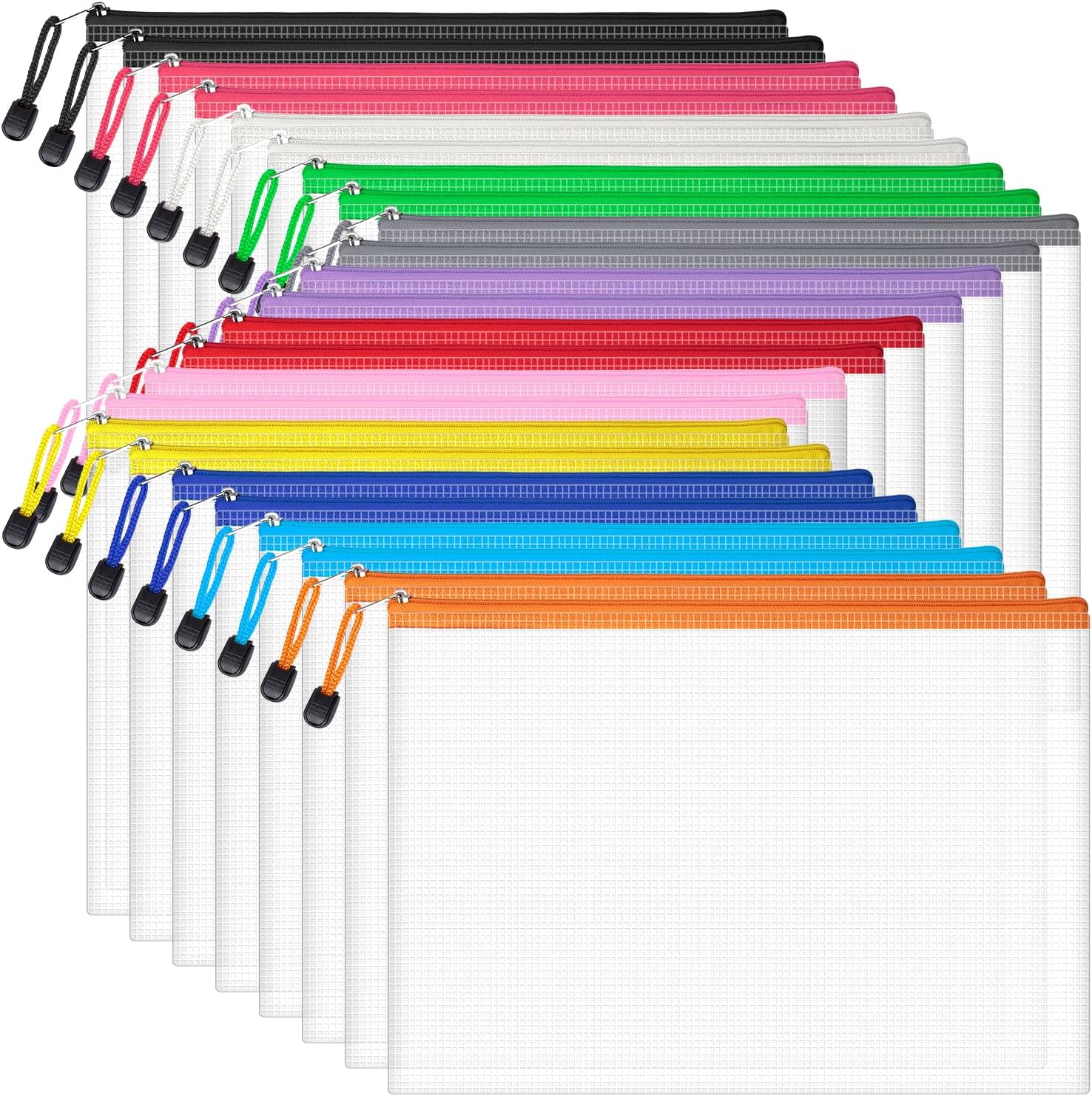 Rapesco 1503 Zippi File with Metal Zip, A4+, Transparent with Assorted ...