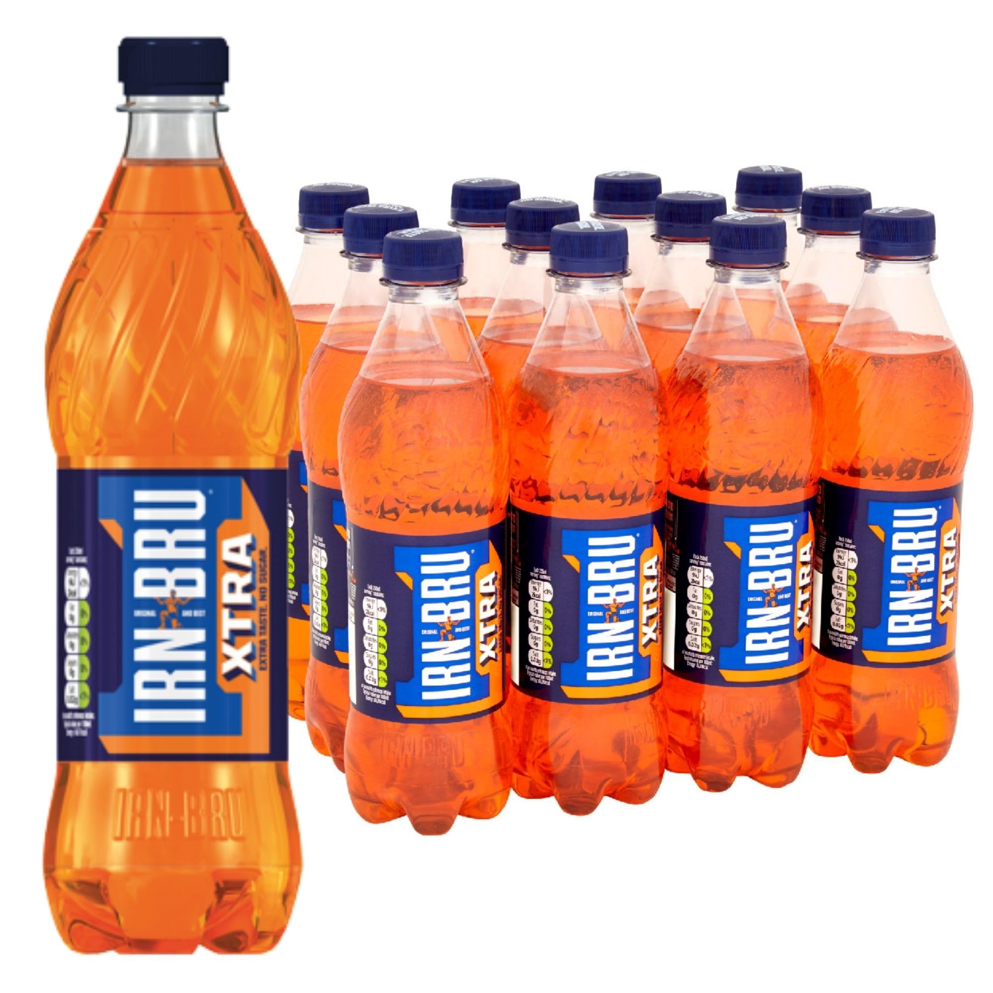 IRN-BRU XTRA, 12 Pack Zero No Sugar & Low Calorie Fizzy Drinks ...