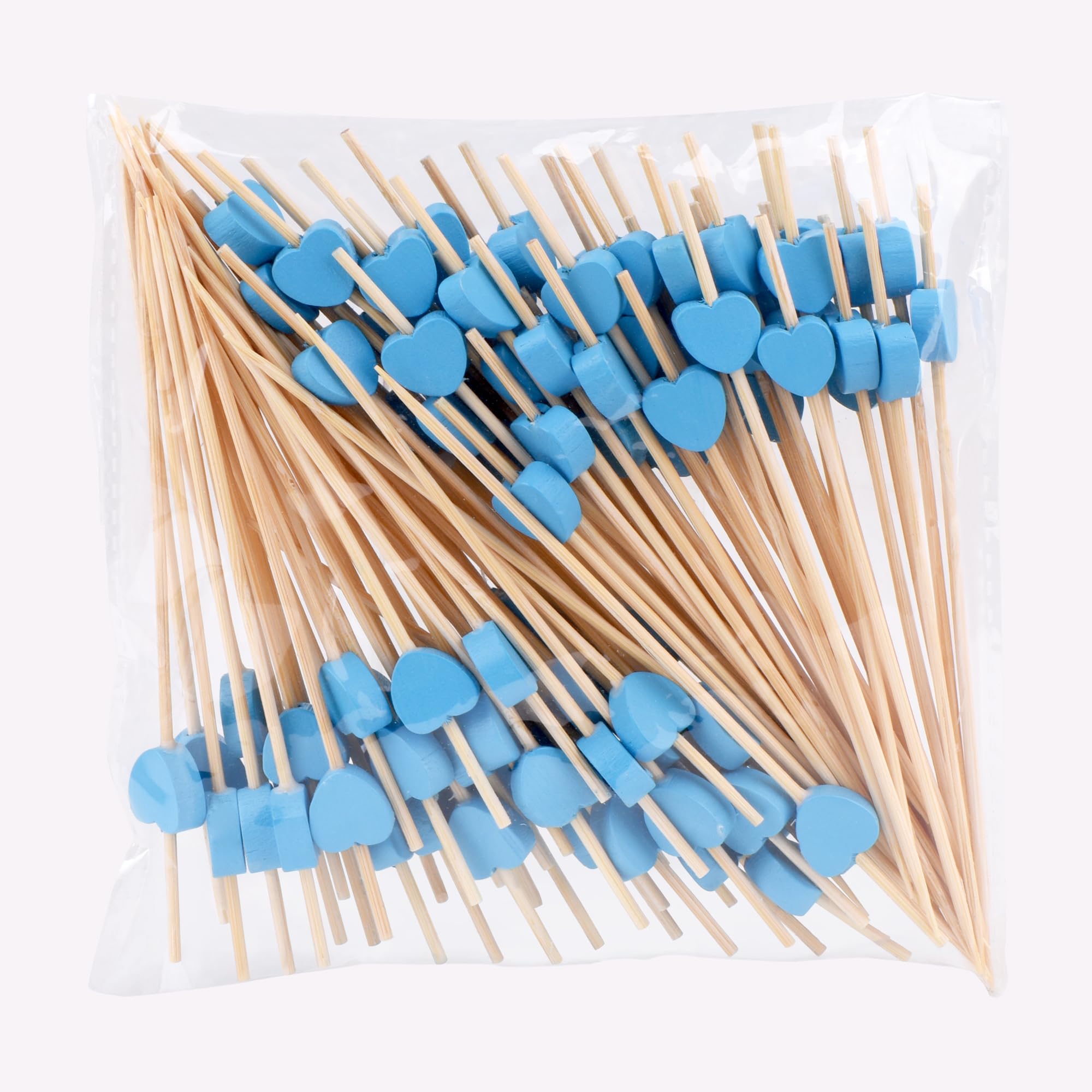 Snapklik.com : 100 Pack Fruit Toothpicks, Heart-Shaped Bamboo Cocktail ...