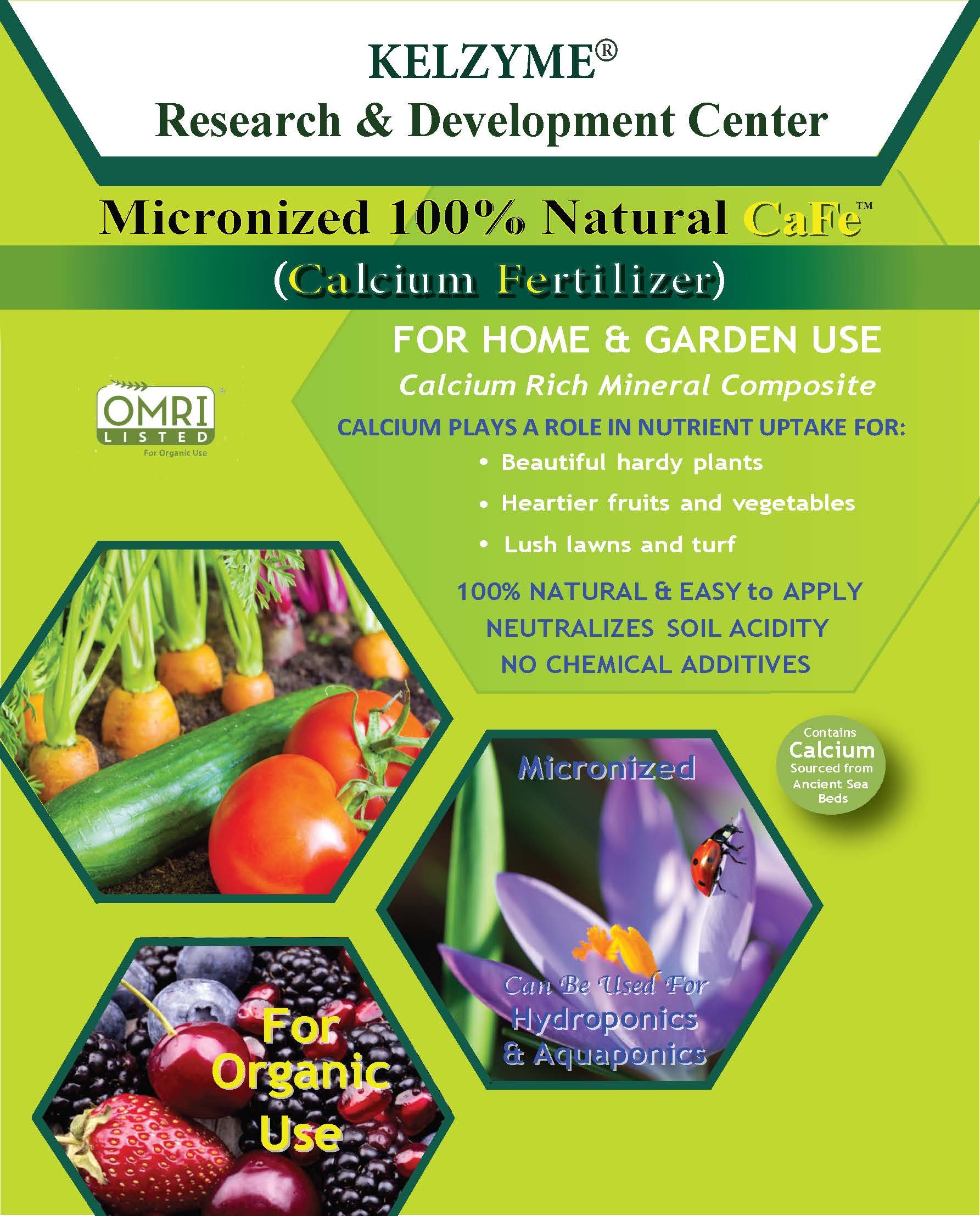 Amazon.com : 100% Natural CaFe (Calcium Fertilizer) Micronized 8lb ...