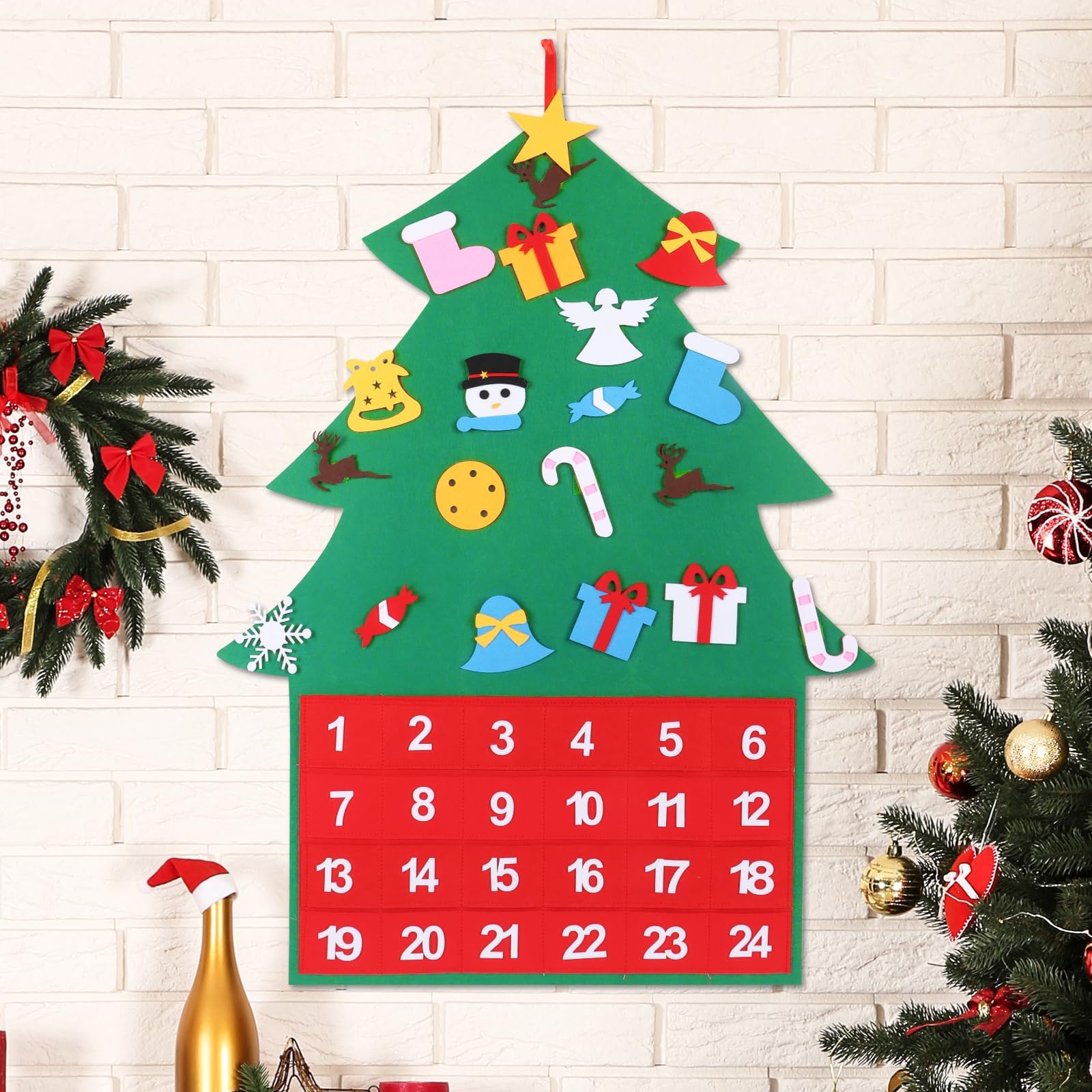 Felt Christmas Advent Calendar, Fillable Christmas Tree Countdown ...