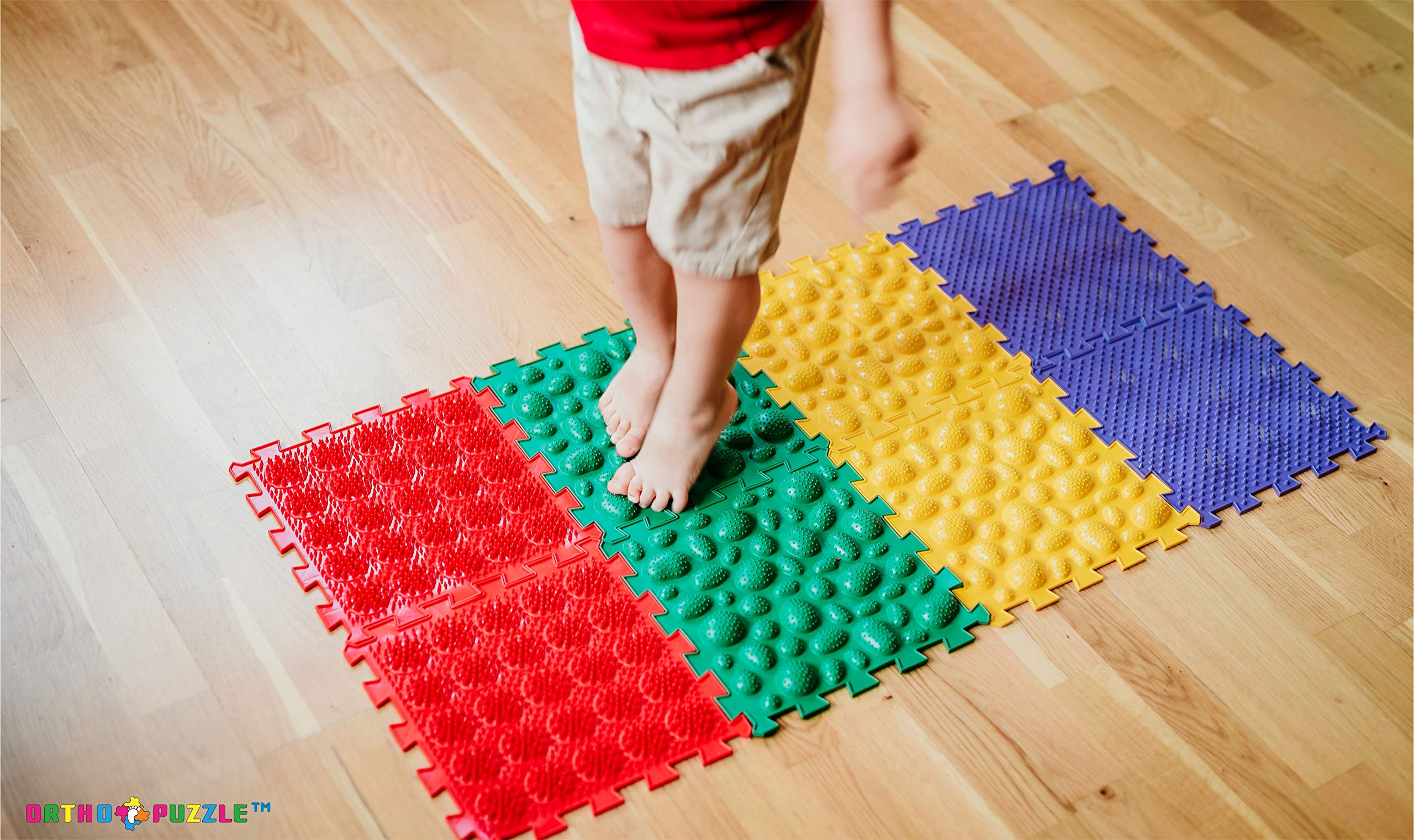 ORTHOPUZZLE Orthopedic Sensory Play Mat For Kids Puzzle Tiles - Flat ...