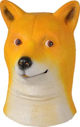 Amazon.com: PARTY STORY dog doge Rubber Animal Head Latex Mask ...