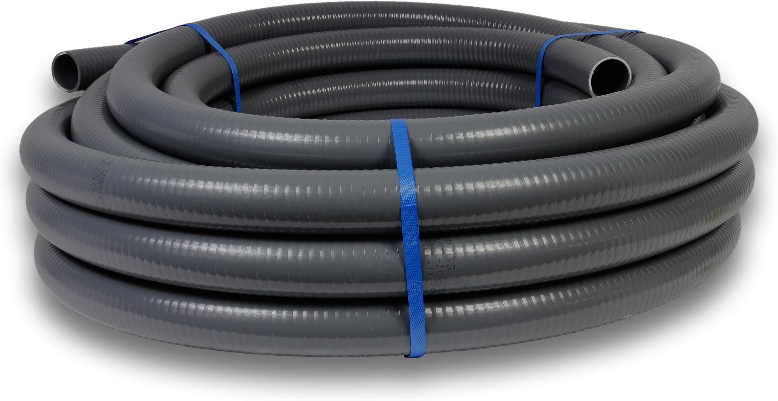 POOL Total 25 m Flexfit Flexibler PVC Druckschlauch Ø 50mm, grau Flex ...
