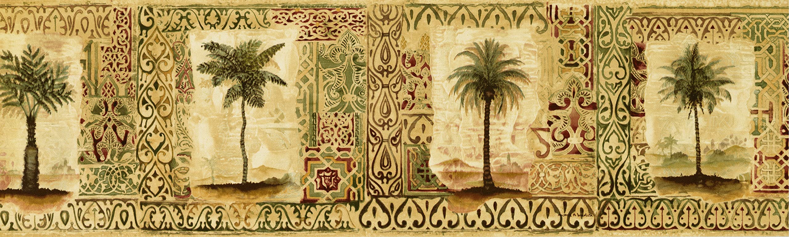 Tropical Beach Wallpaper Border SHOP Island Palms Boho Style Art