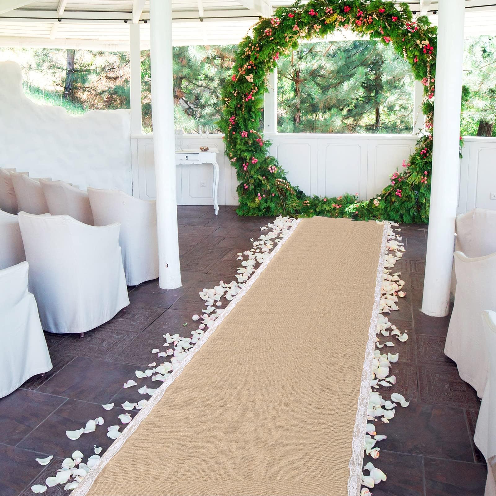Amazon.com: Tudomro Burlap Wedding Aisle Runner for Wedding Ceremony ...