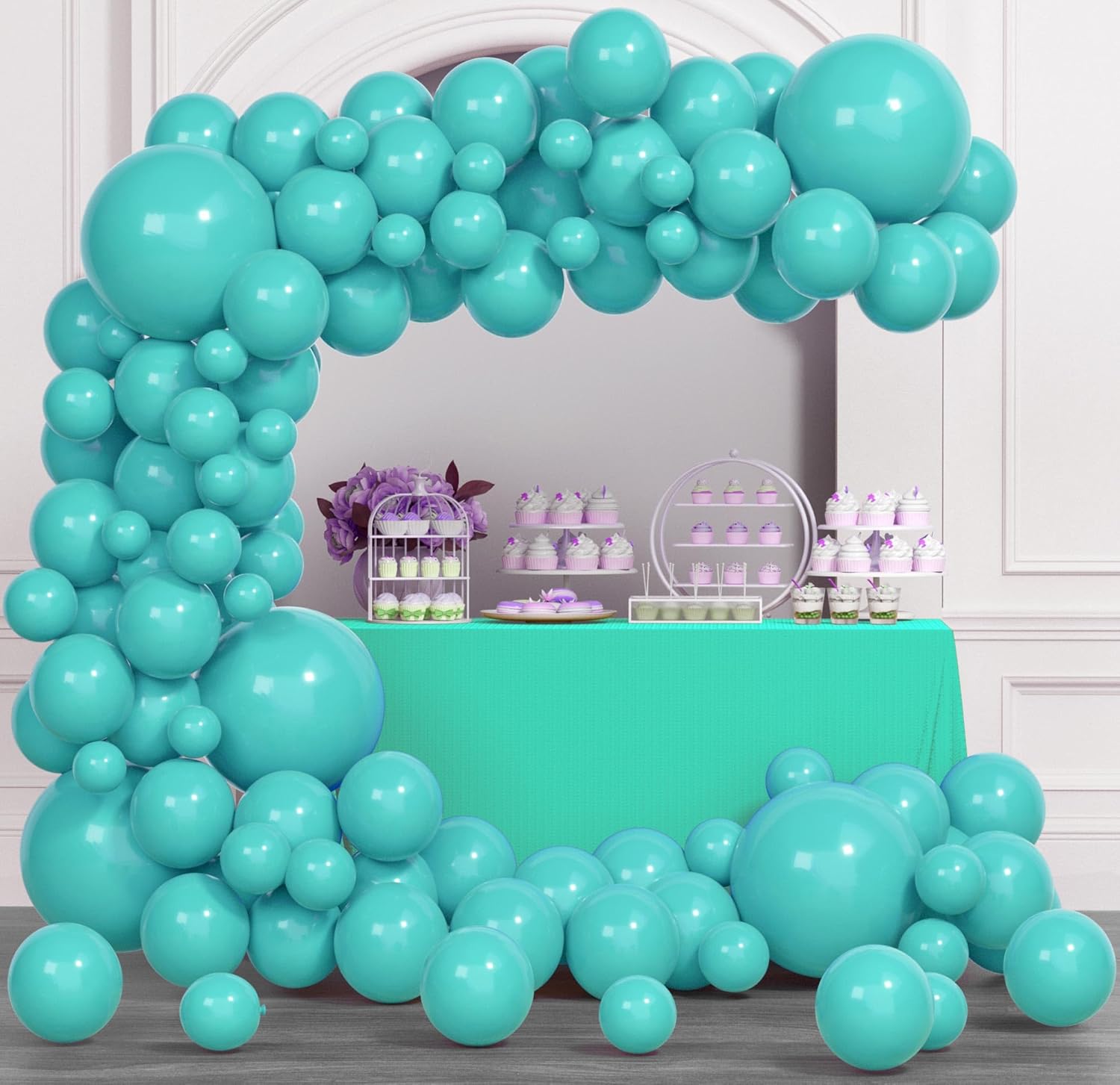 Amazon.com: Kit de arco de globos azul turquesa, 100 globos gruesos de ...