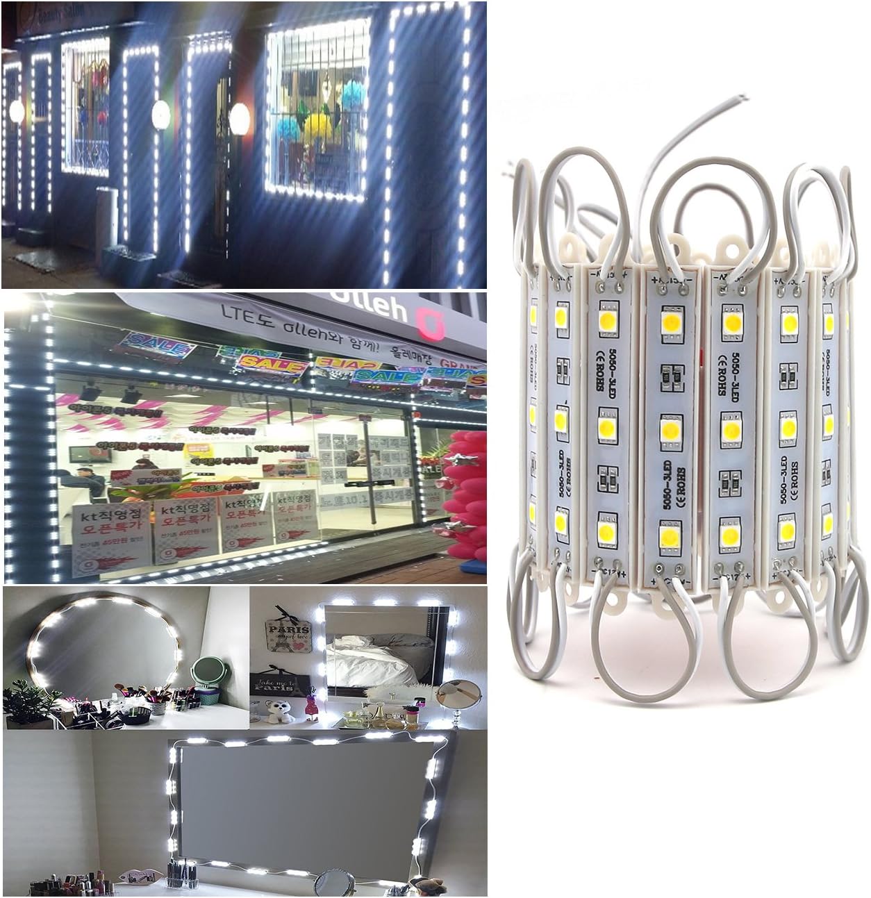 Amazon.com: LED Storefront Lights,Pomelotree 40ft 80 Pieces Waterproof ...