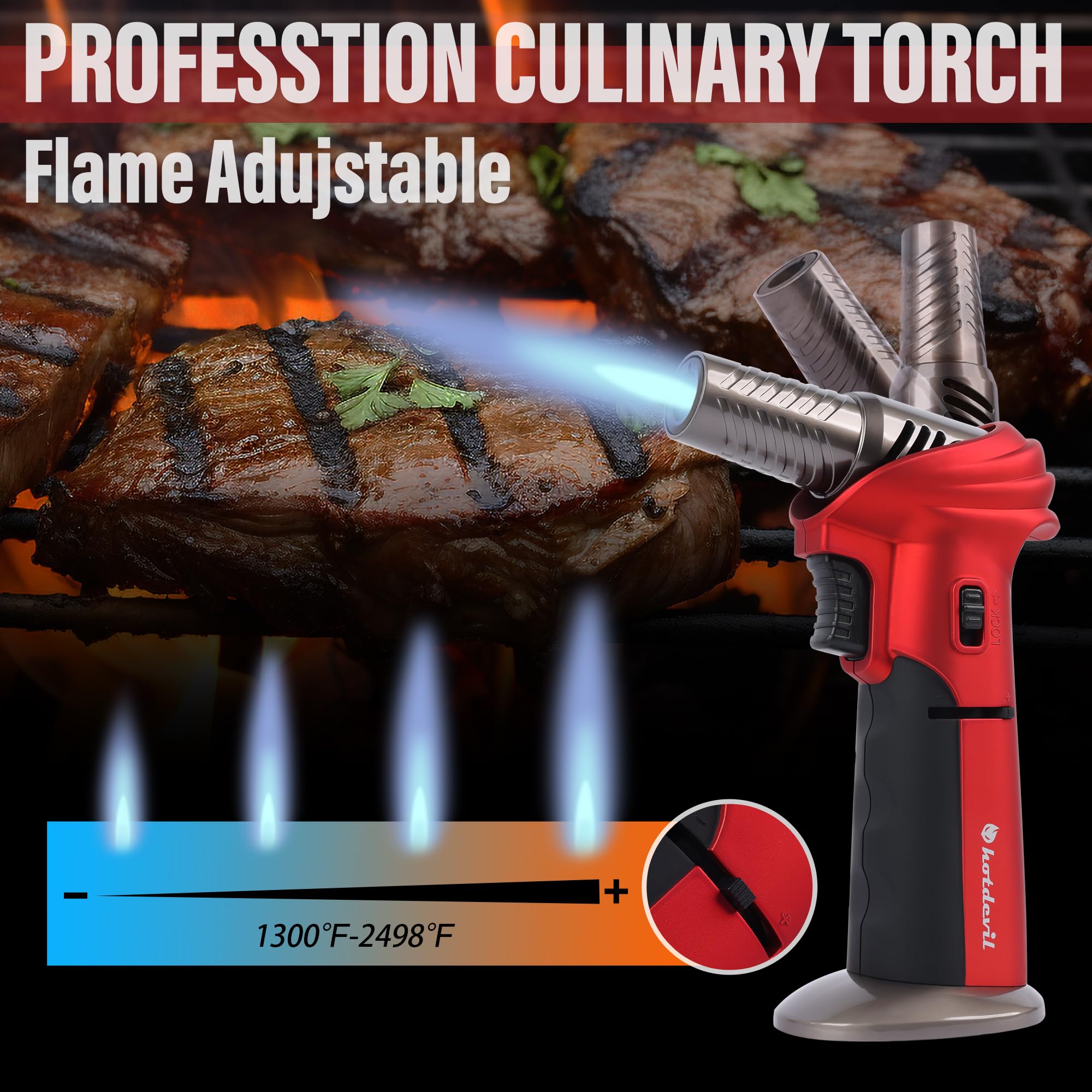Snapklik.com : Hotdevil 0-90Rotating Angles Butane Cooking Torch 10g ...