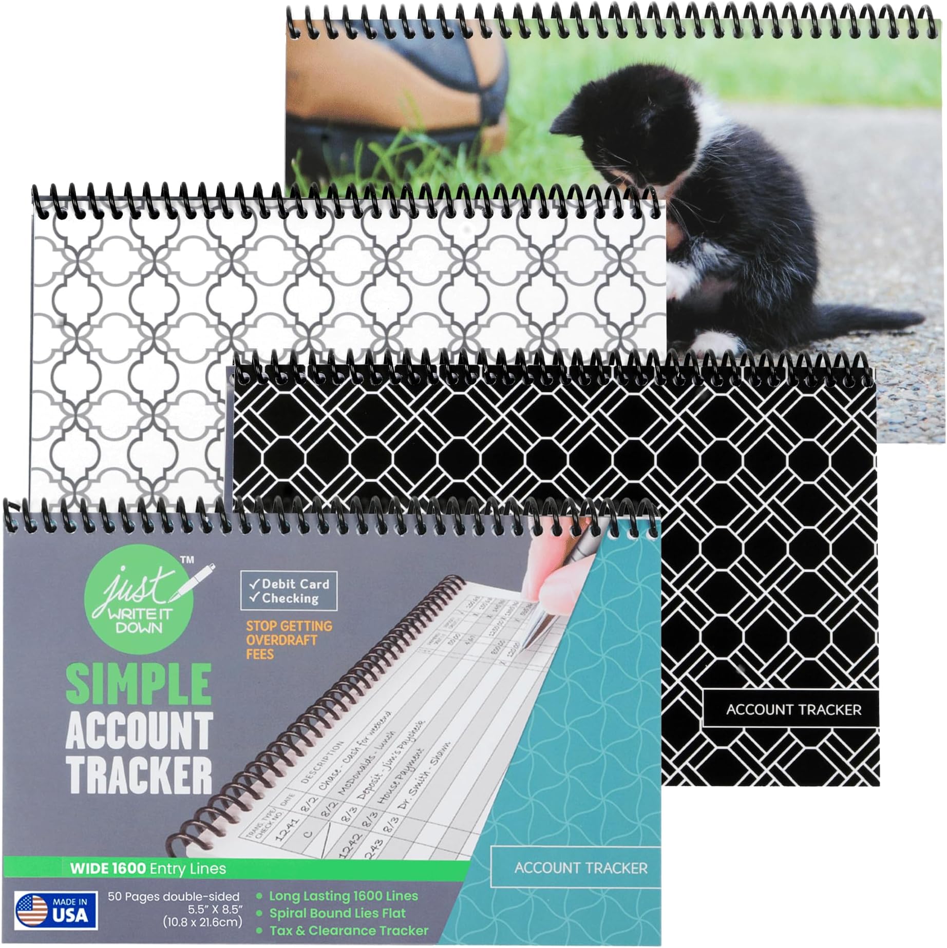 Amazon.com : Top Spiral Bound Tie Dye Checkbook/Transaction Register ...