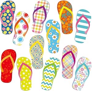 Amazon.com : Flip-Flop Cutouts Summer Bulletin Board Cutouts ...