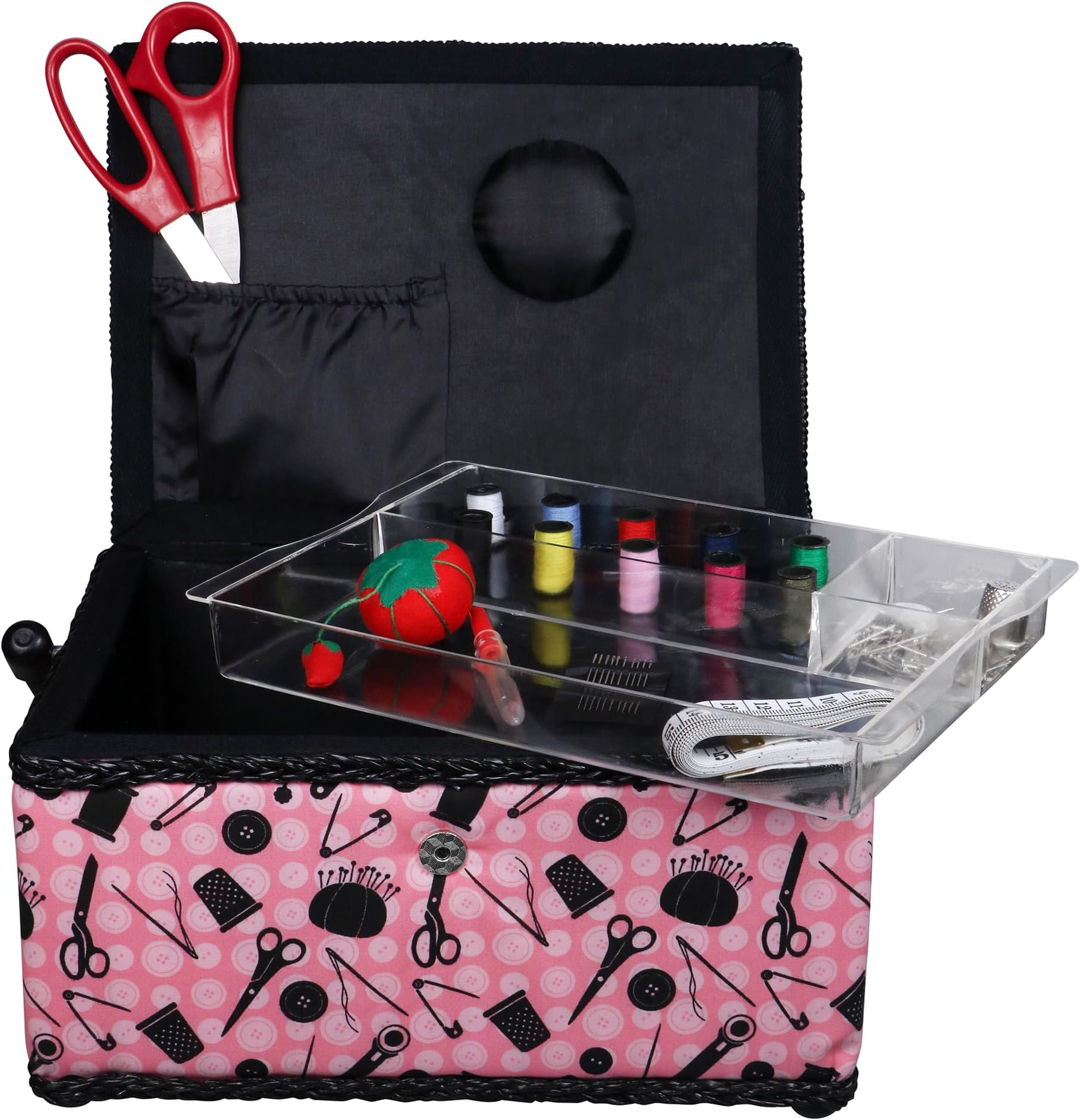 Amazon.com: Sewing Basket with Sewing Kit Accessories, Small Sewing Box ...