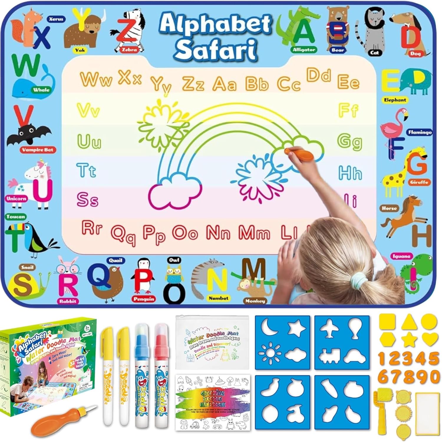 ANIMOLDS Water Doodle Mat 40″ × 32″ – Aqua Magic Drawing Board for ...