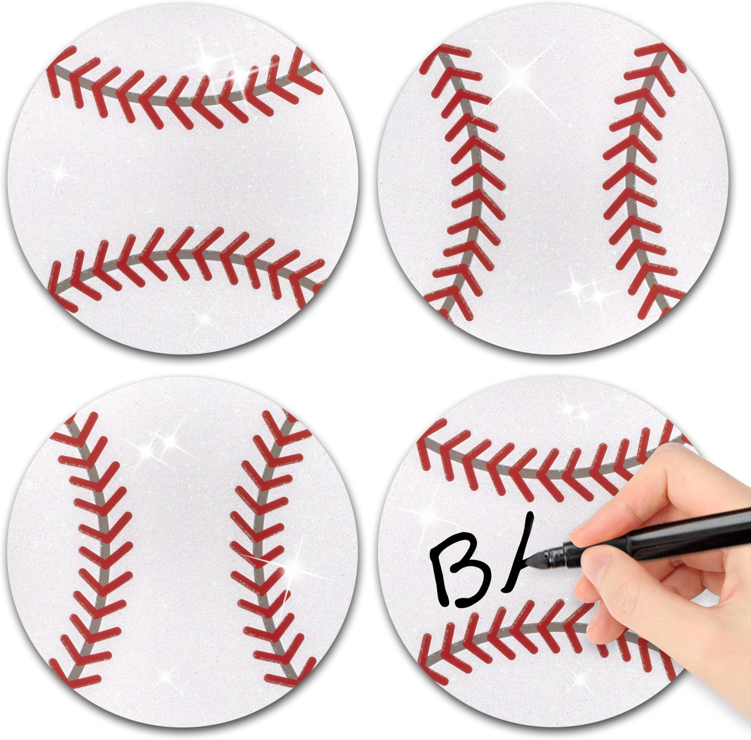 Amazon.com: 100Pcs 6In Paper Baseball Party Cutouts with 100Pcs Glue ...