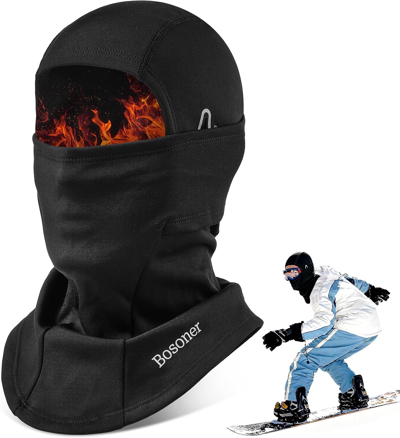 BOSONER Ski Mask for Men Women: Warm Balaclava Face Mask with Neck ...