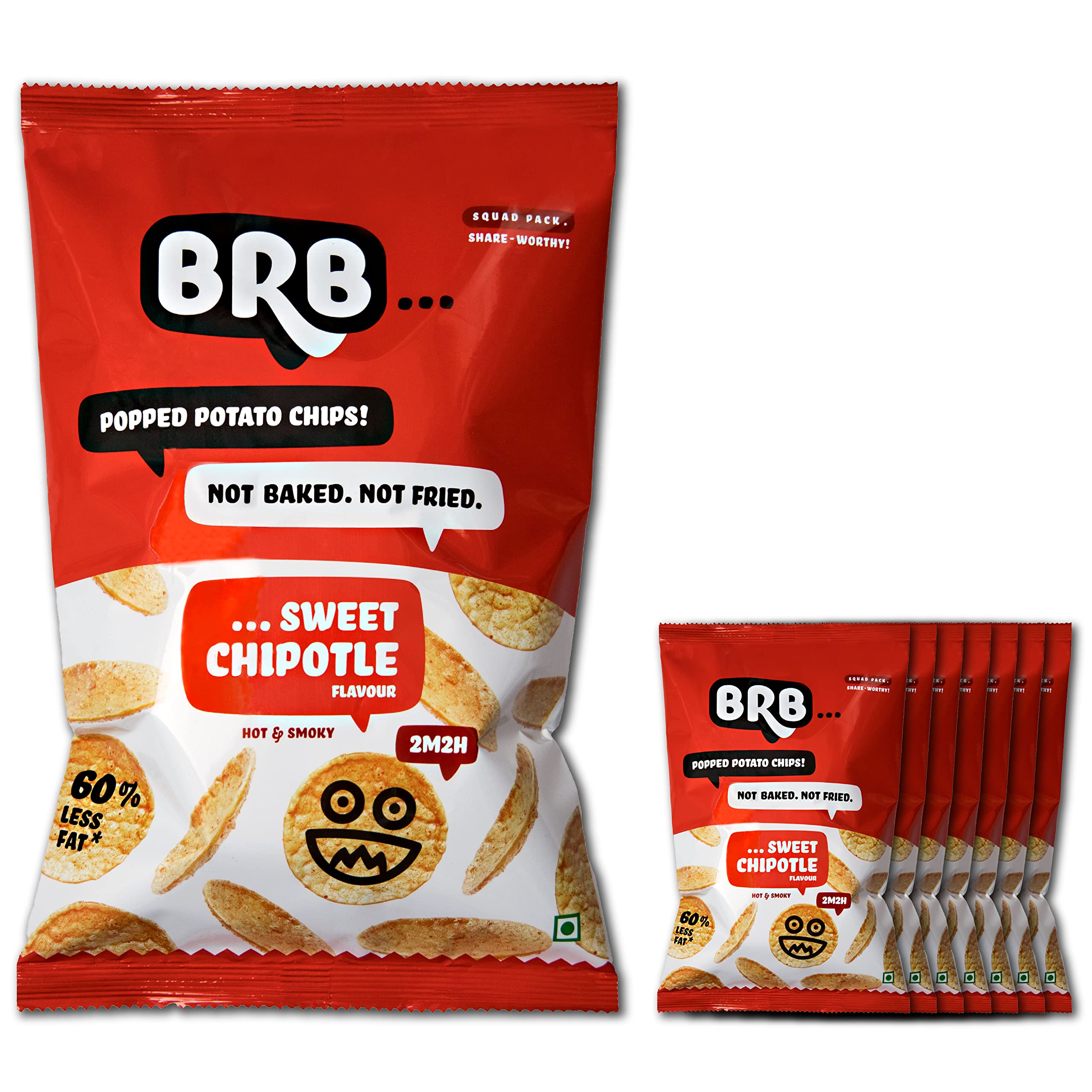 Buy BRB Popped Potato Chips | Not Baked, Not Fried | Sweet Chipotle ...