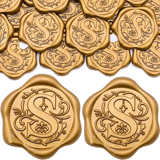Amazon.com: SWANGSA 50 Pack Letter S Wax Seal Stickers, Antique Gold ...