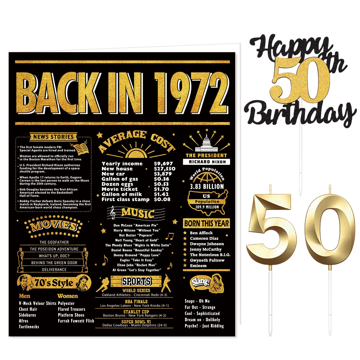 Buy 50th Birthday Candle 50 Birthday Cake Topper And Birthday buy-50th-birthday-candle-50-birthday-cake-topper-and-birthday