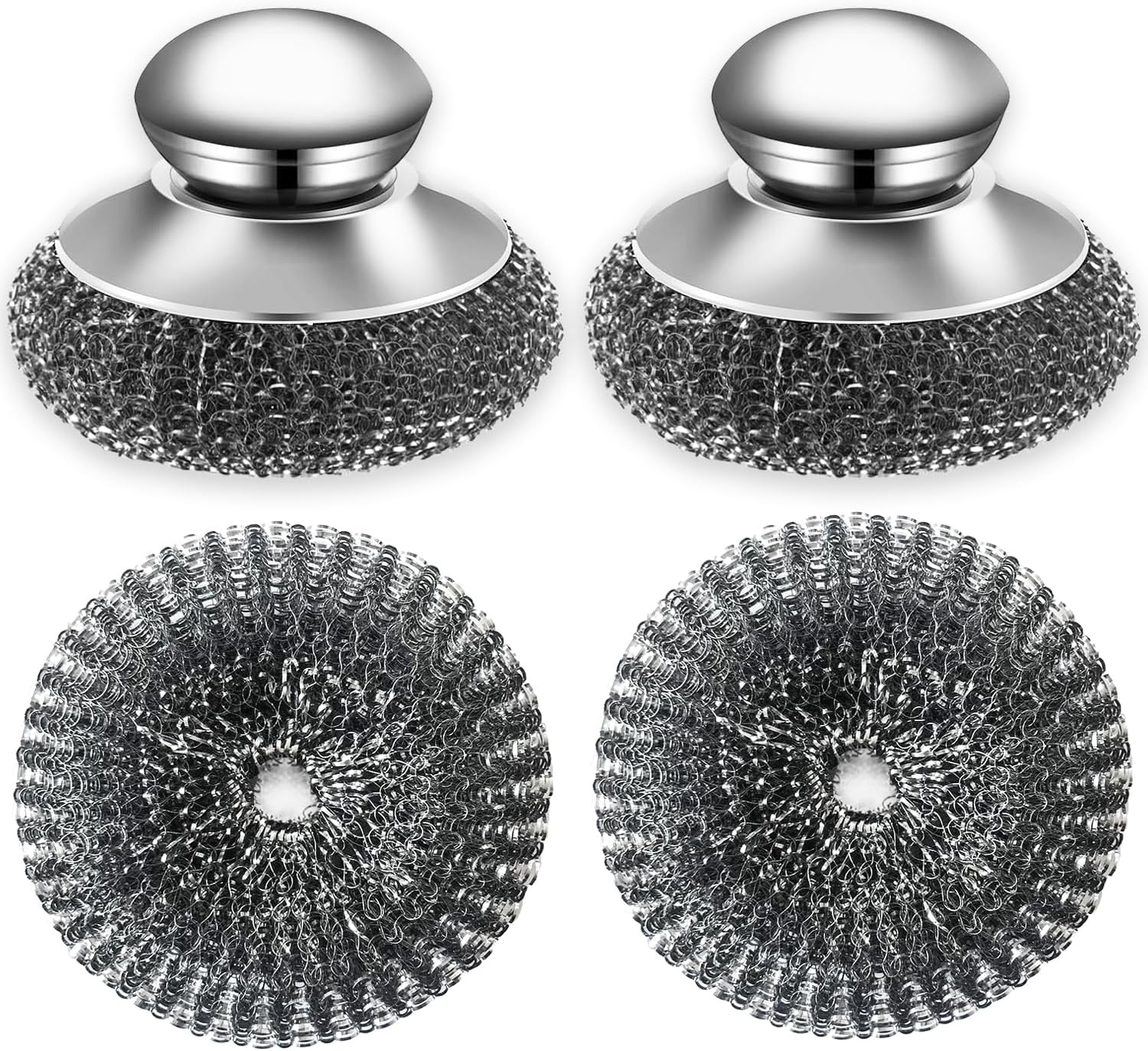 Amazon.com: 2 Pack Steel Wool Scrubber with Handle - Includes 2 ...