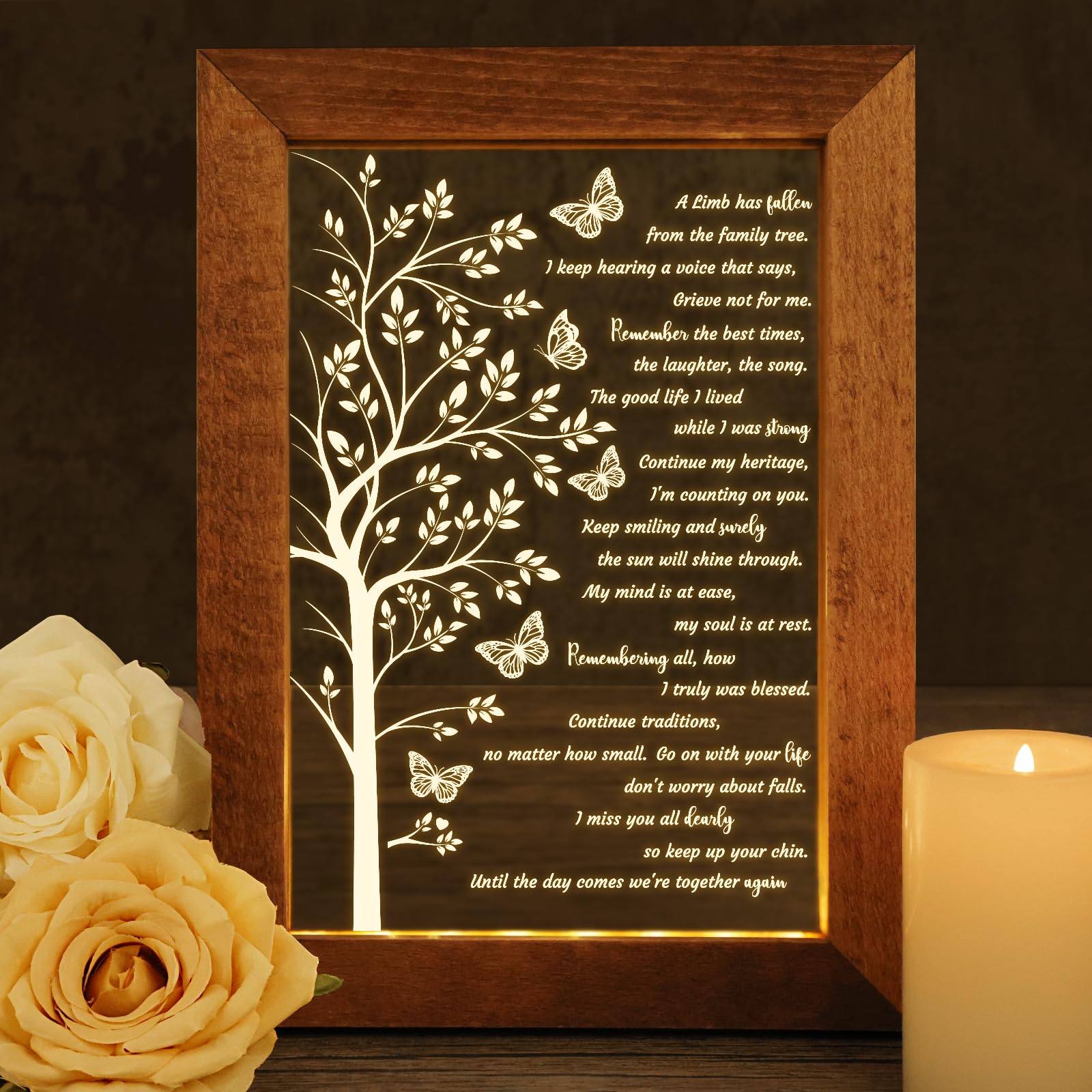 Snapklik.com : Sympathy Gift LED Lighted Acrylic Plaque Frame - Light ...