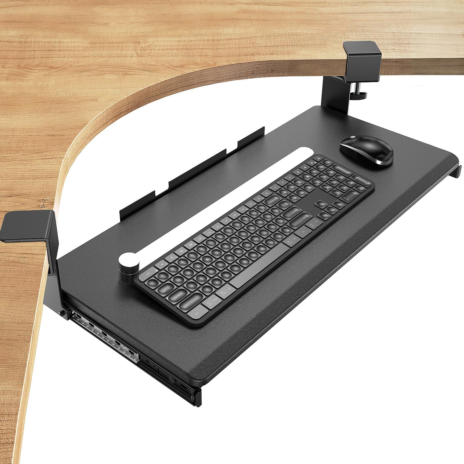 ErGear Keyboard Tray Under Desk, Corner Keyboard Tray with 45 ...