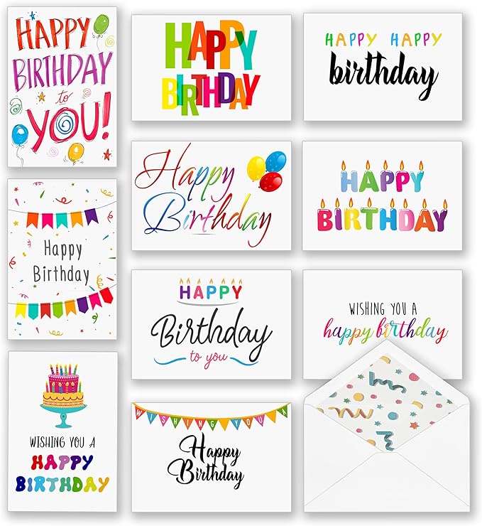 Amazon 100 Happy Birthday Cards Bulk Large 5x7 Inch Assorted Amazon 100 Happy Birthday Cards Bulk Large 5x7 Inch Assorted