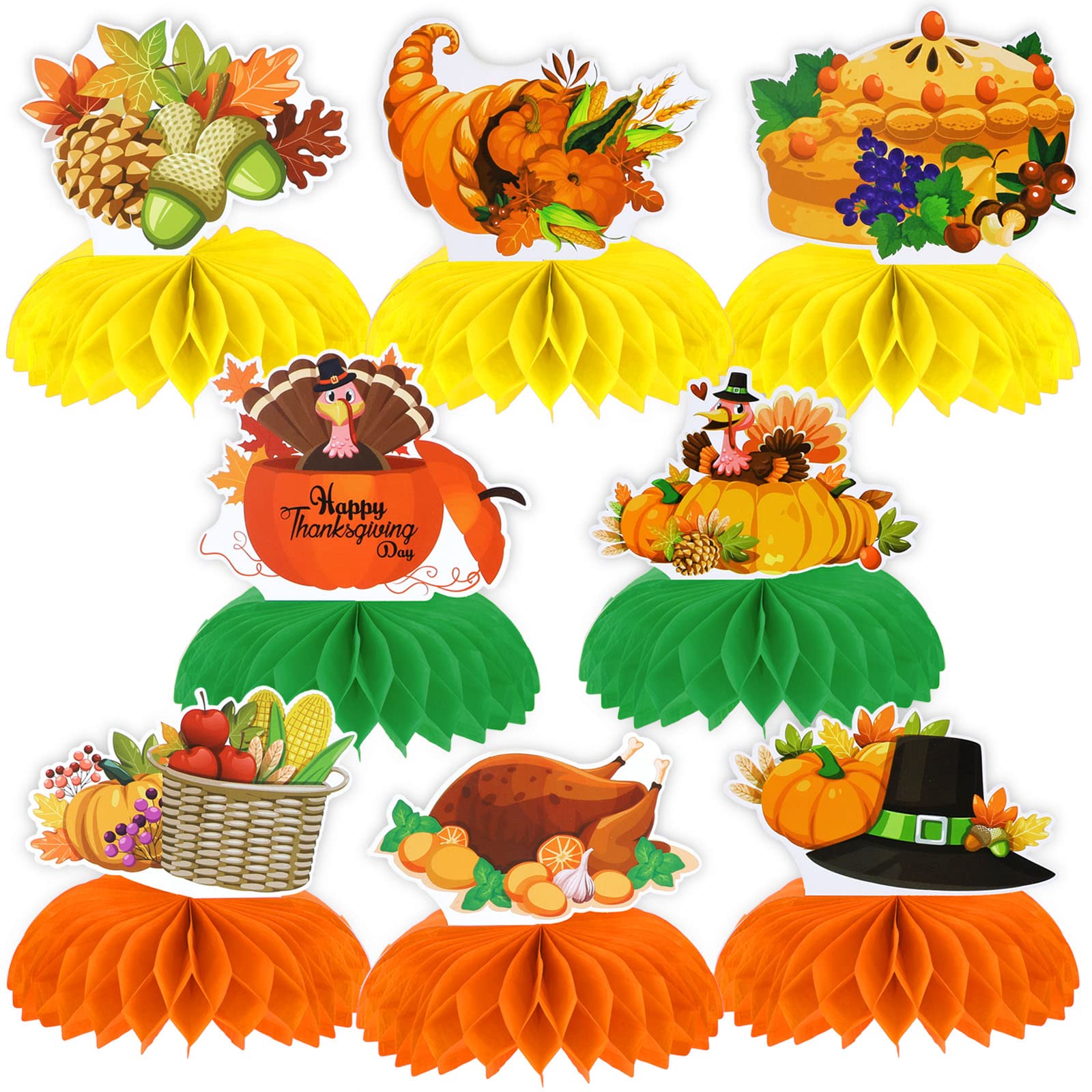 Centros De Mesa De Accion De Gracias 8 CENTROS DE MESAS CON CALABAZAS