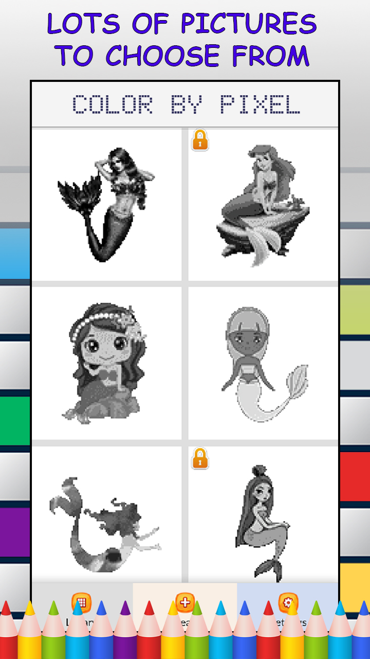 Mermaids Color by Number - Free Pixel Art Game - Coloring Book Pages ...