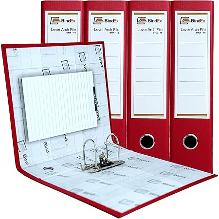BindEx Office Lever Arch Box File Style (Red) Pack of 4 Best for Legal ...