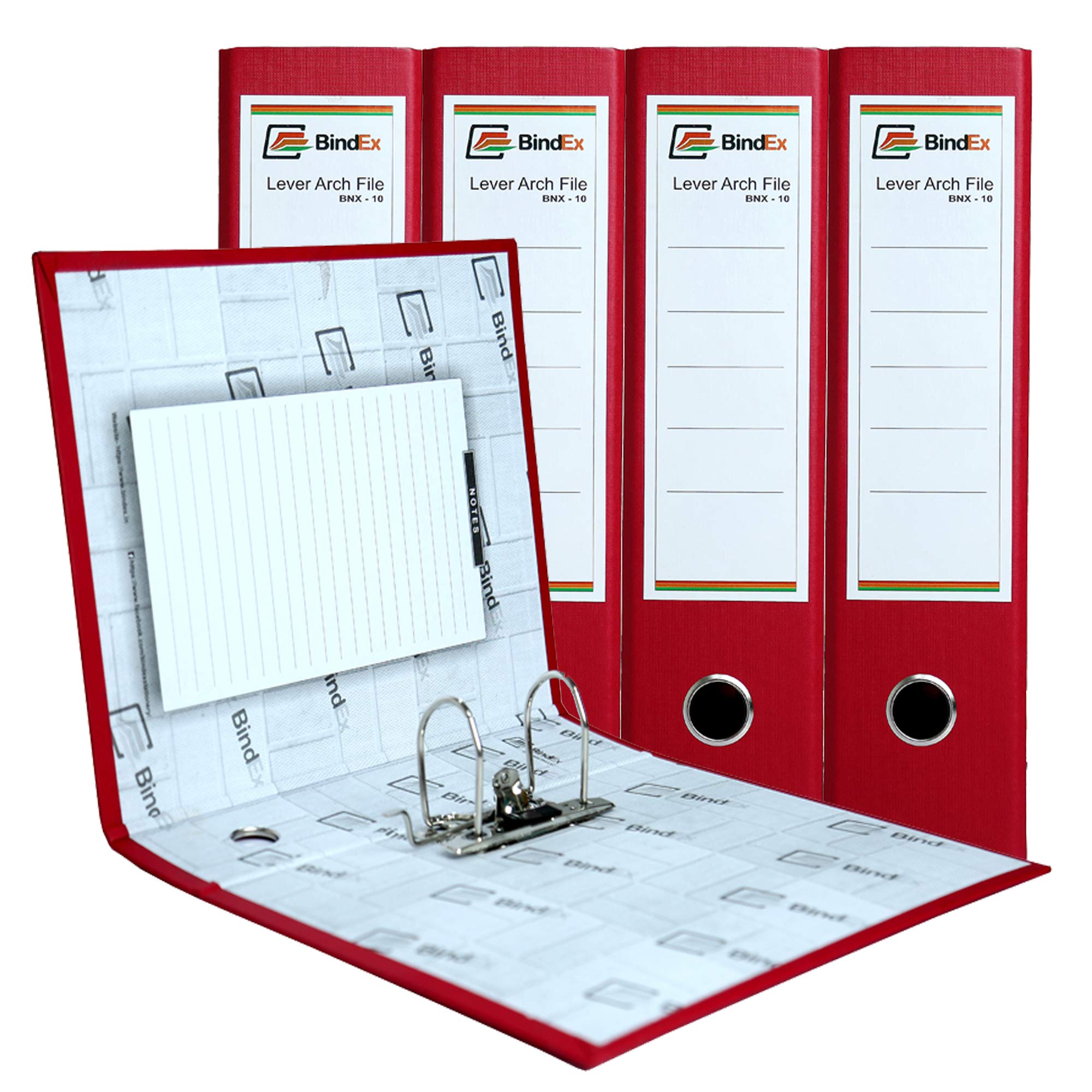 BindEx Office Lever Arch Box File Style (Red) Pack of 4 Best for Legal ...