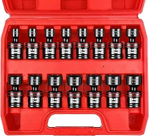 WETT 15-Piece 3/8" Drive Shallow Impact Universal Joint Socket Set ...
