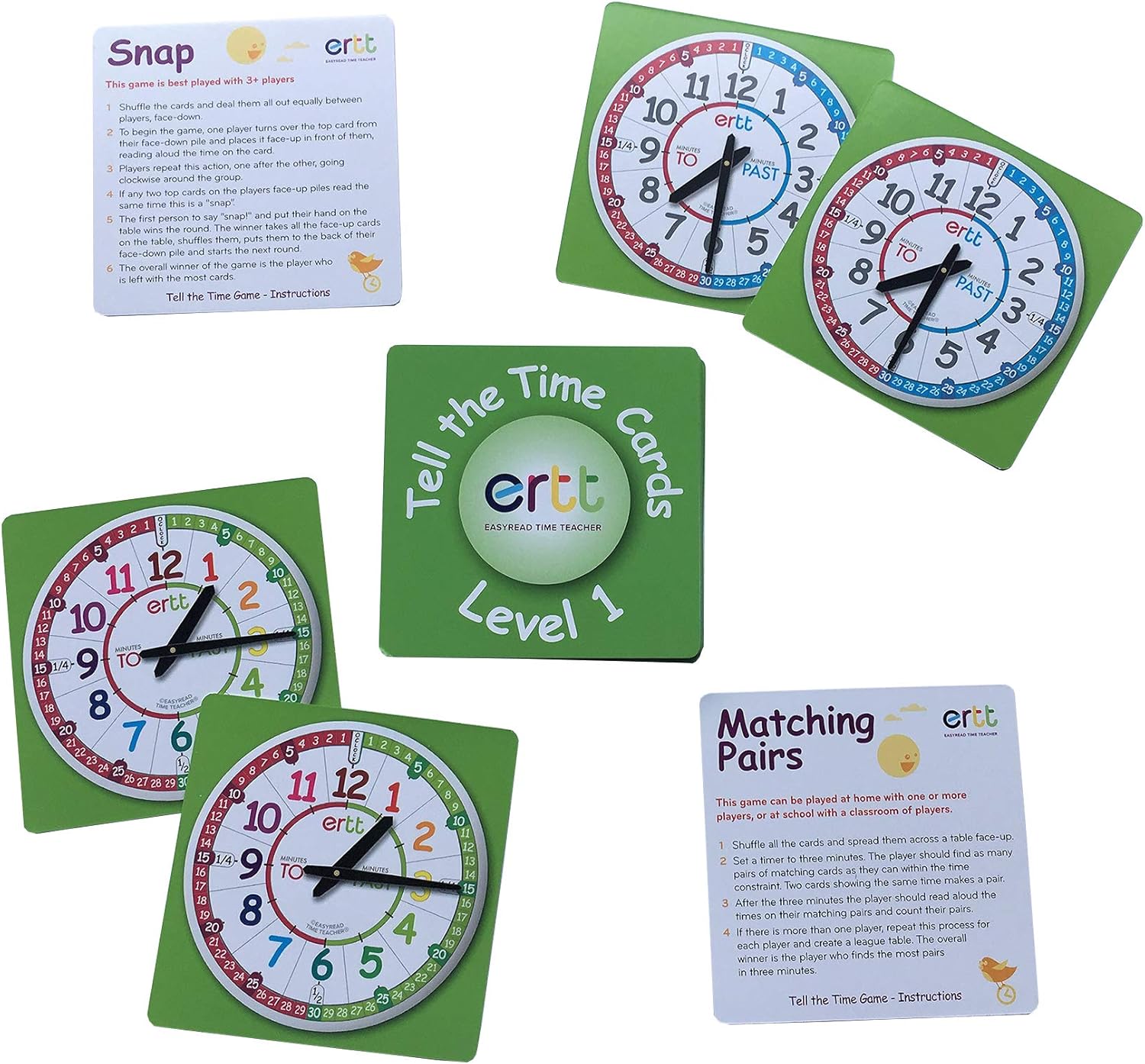 EasyRead Time Teacher Tell The Time Card Game – Level 1 – TopToy