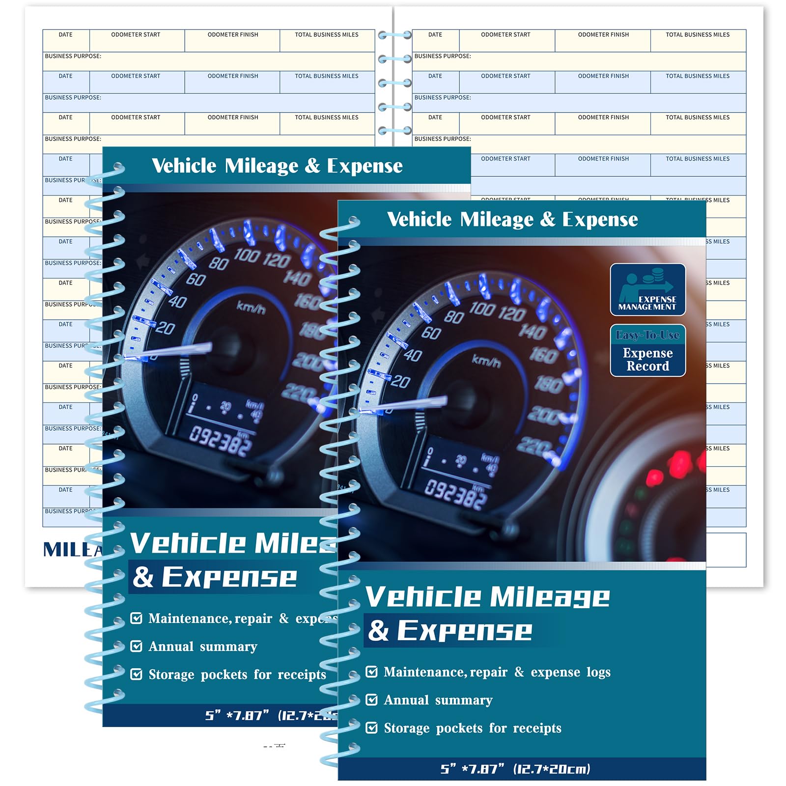 Amazon.com : 2 Pcs Auto Mileage & Expense Log Book for Car Taxes ...