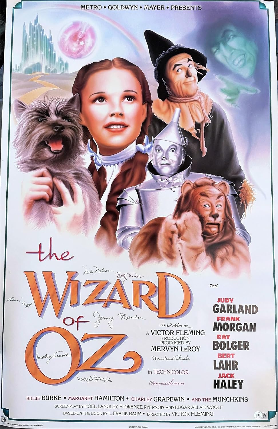 Amazon.com: 9 Munchkin Actors Hand Signed The Wizard of Oz Full Size ...