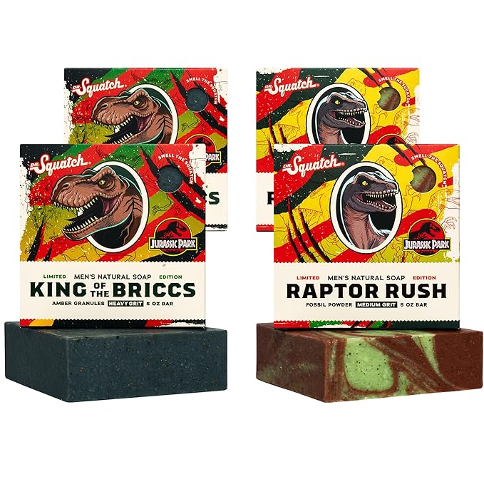 Amazon.com : Dr. Squatch Jurassic Park Collection Men's Natural Soap ...