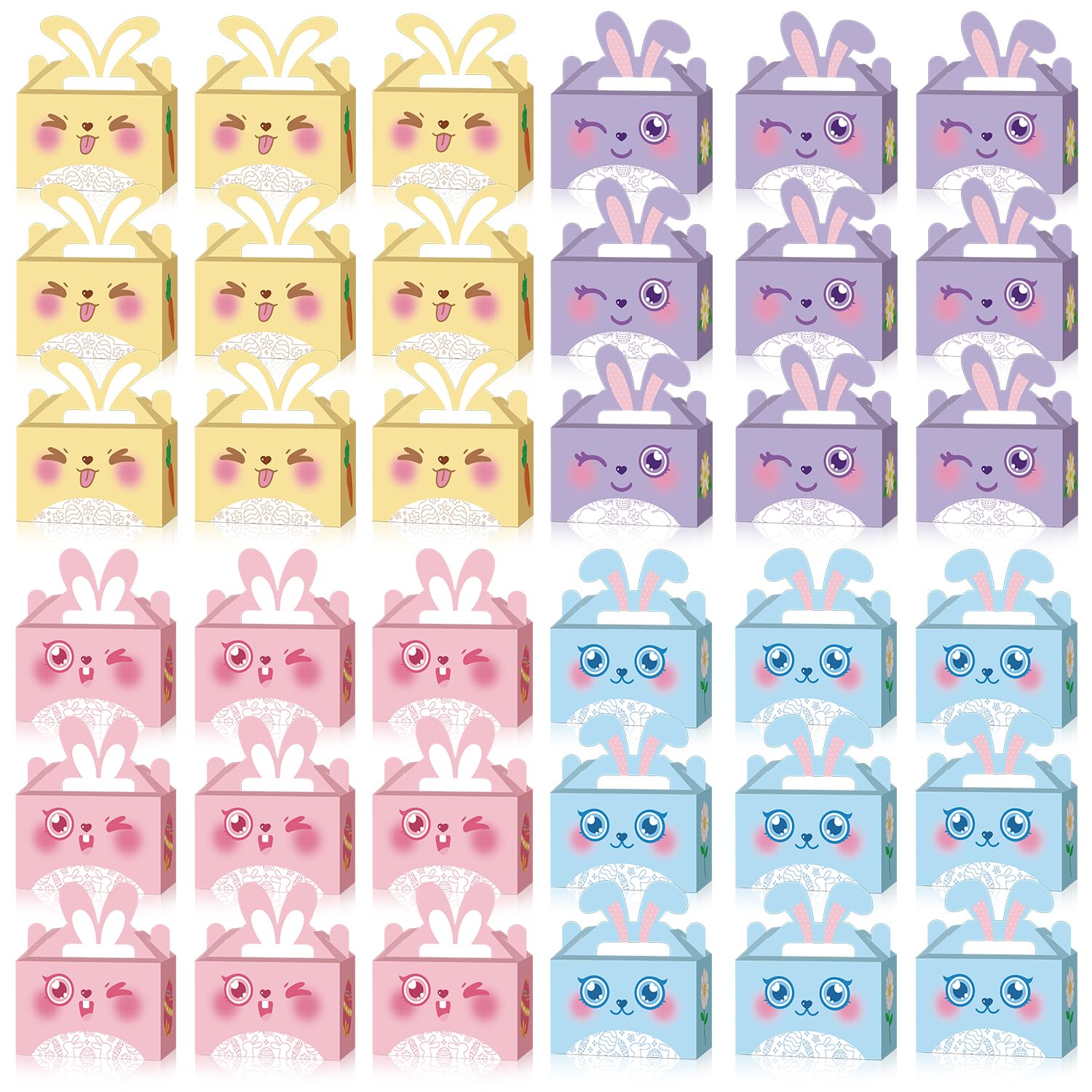 36PCS Happy Easter Gift Boxes Bunny Eggs Gift Boxes with Handle, 1pc ...