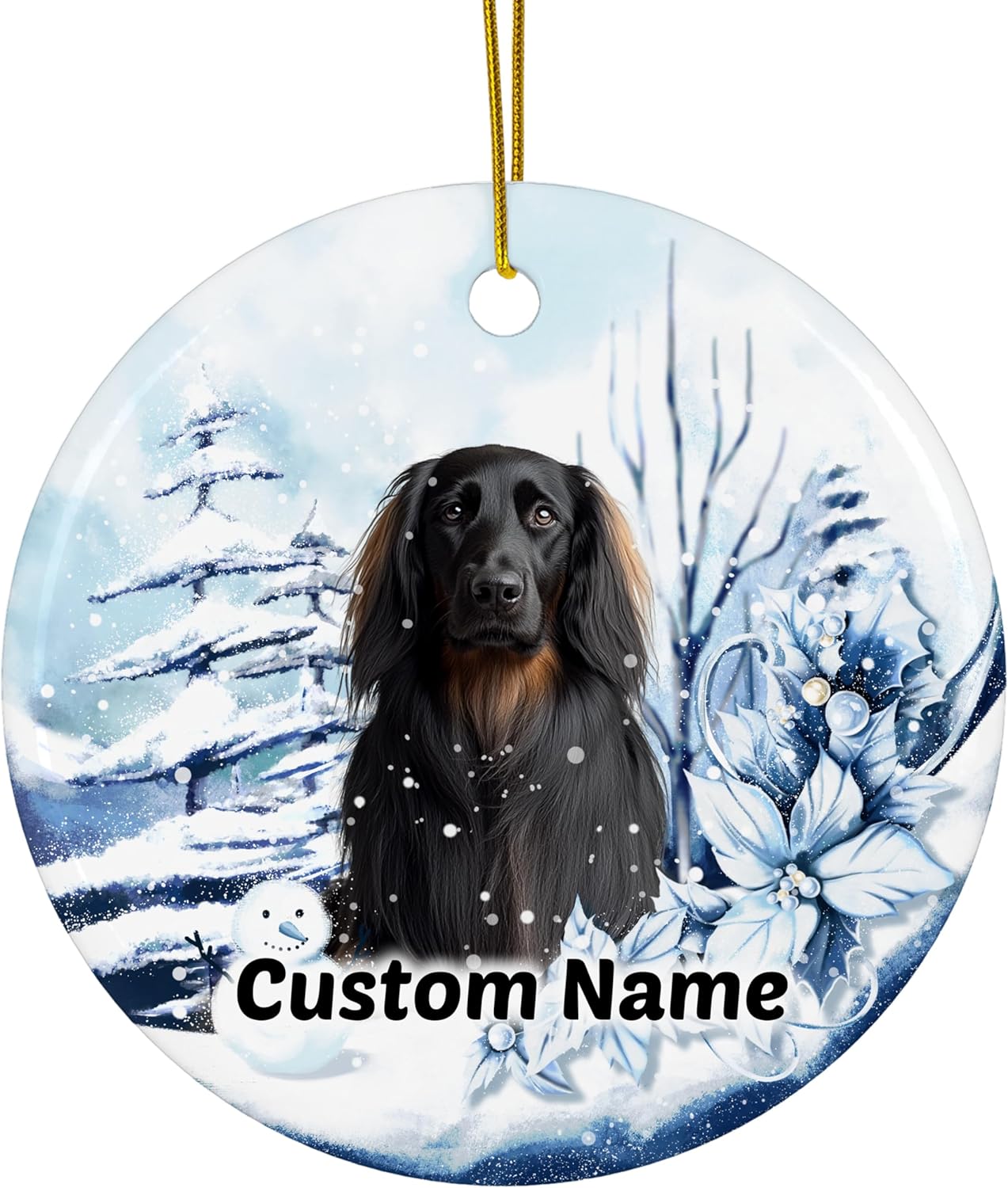 Amazon.com: Personalized Afghan Hound Dog Ornament Elegant Blue ...