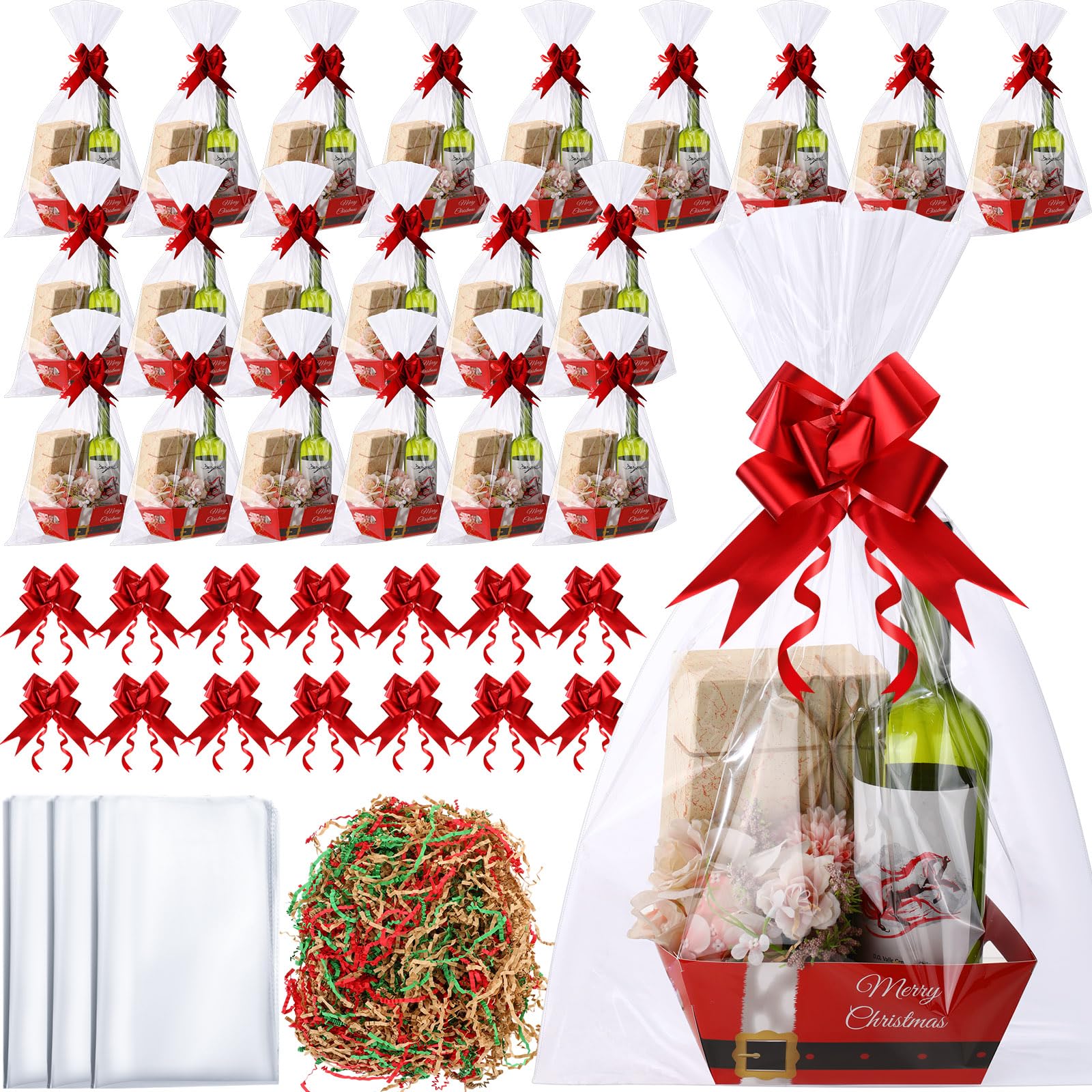 Amazon.com: Fulmoon 20 Sets Christmas Baskets for Gifts Empty Christmas ...