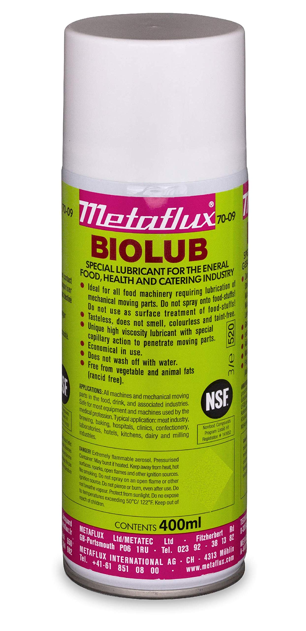 Amazon.com: 70-09 Biolub NSF 100% Safe Spray Metaflux Lubricante ...