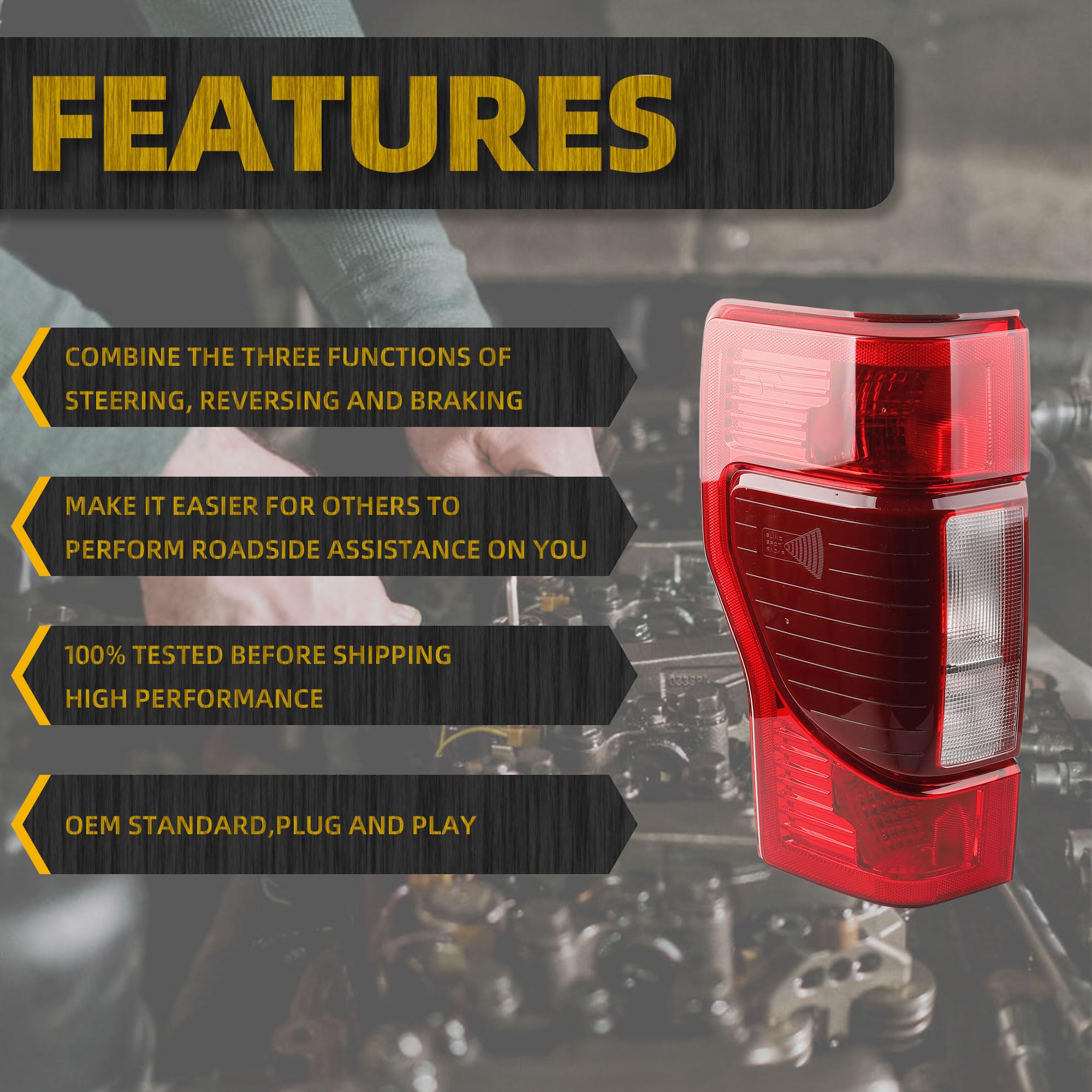 Dasbecan Left Driver Side Tail Light Assembly Compatible with 2020 2021 ...