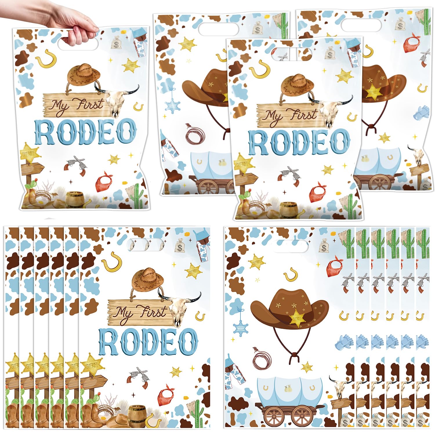 Amazon.com: Falueqg Cowboy Party Favors Bags - 50 Pcs Western My First ...